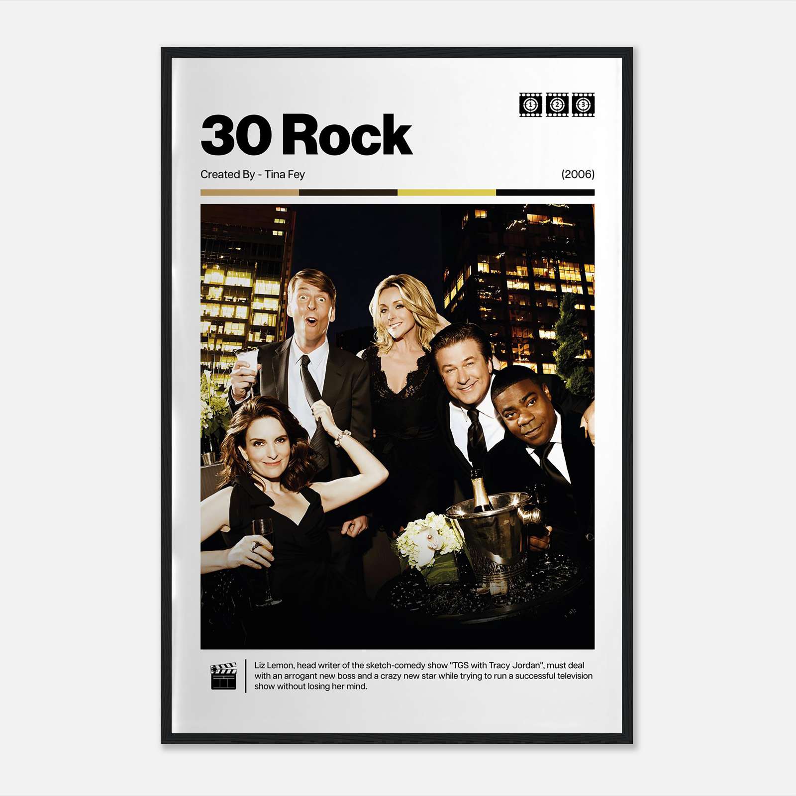 30 Rock Tv Series Poster, Vintage Movie Poster, Full-Size Poster, Ready ...