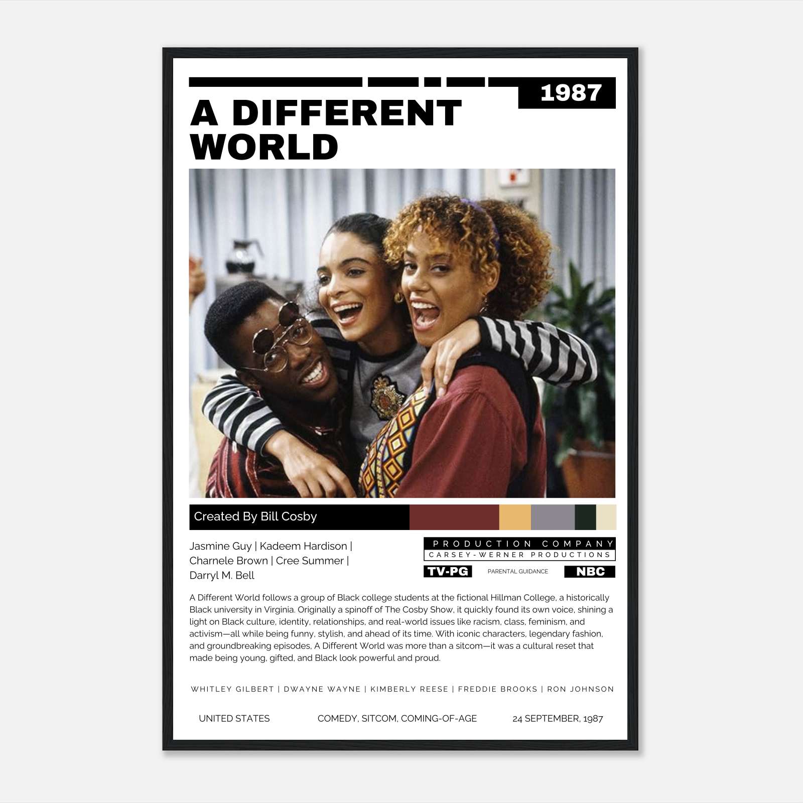 A Different World Tv Series Poster, Vintage Tv Series Poster, Full-Size ...
