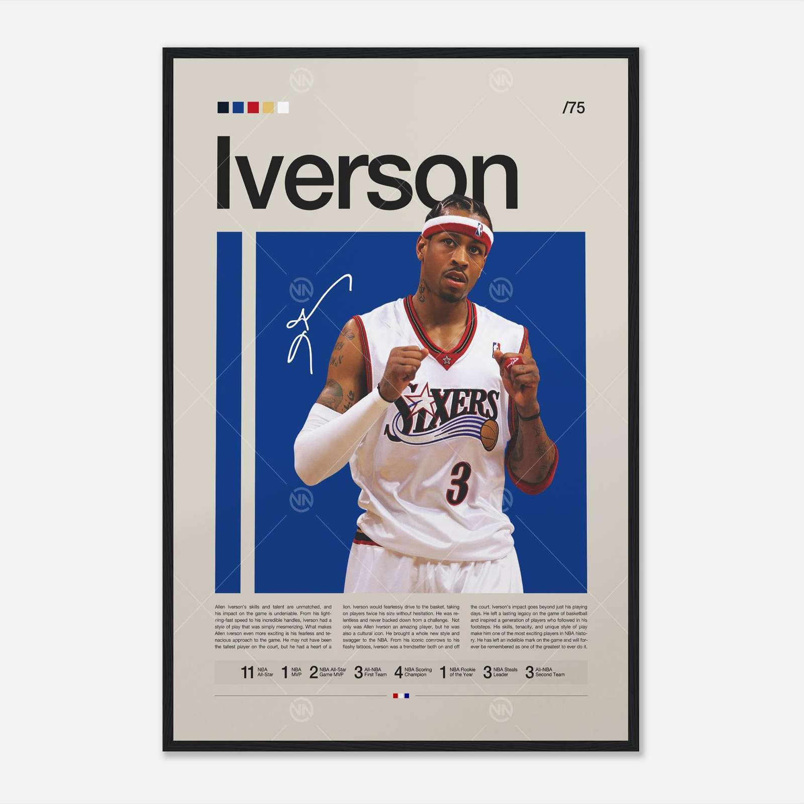 Allen Iverson Full-Size Poster, Ready to Hang - Citiesbox