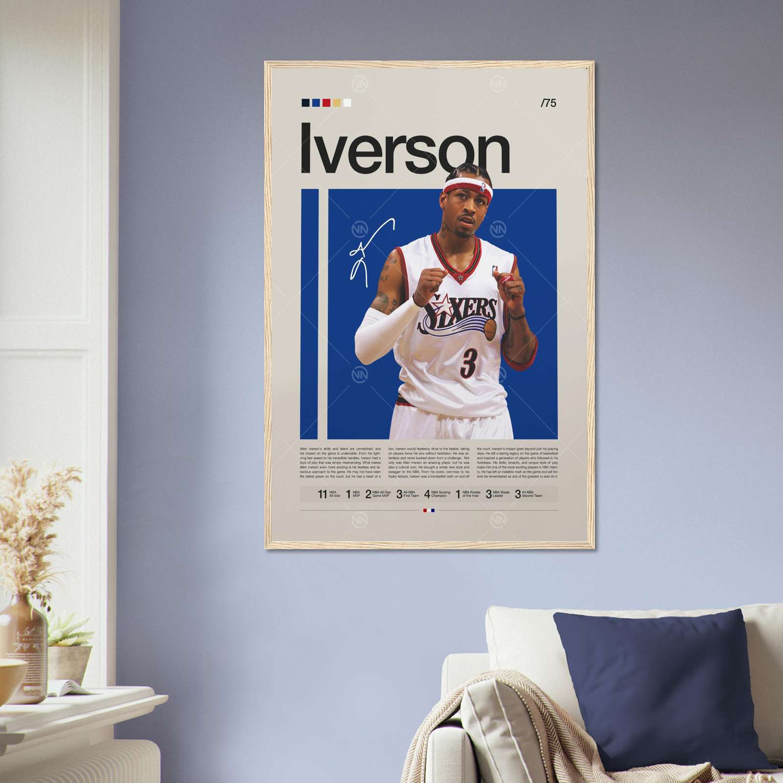 Allen Iverson Full-Size Poster, Ready to Hang - Citiesbox
