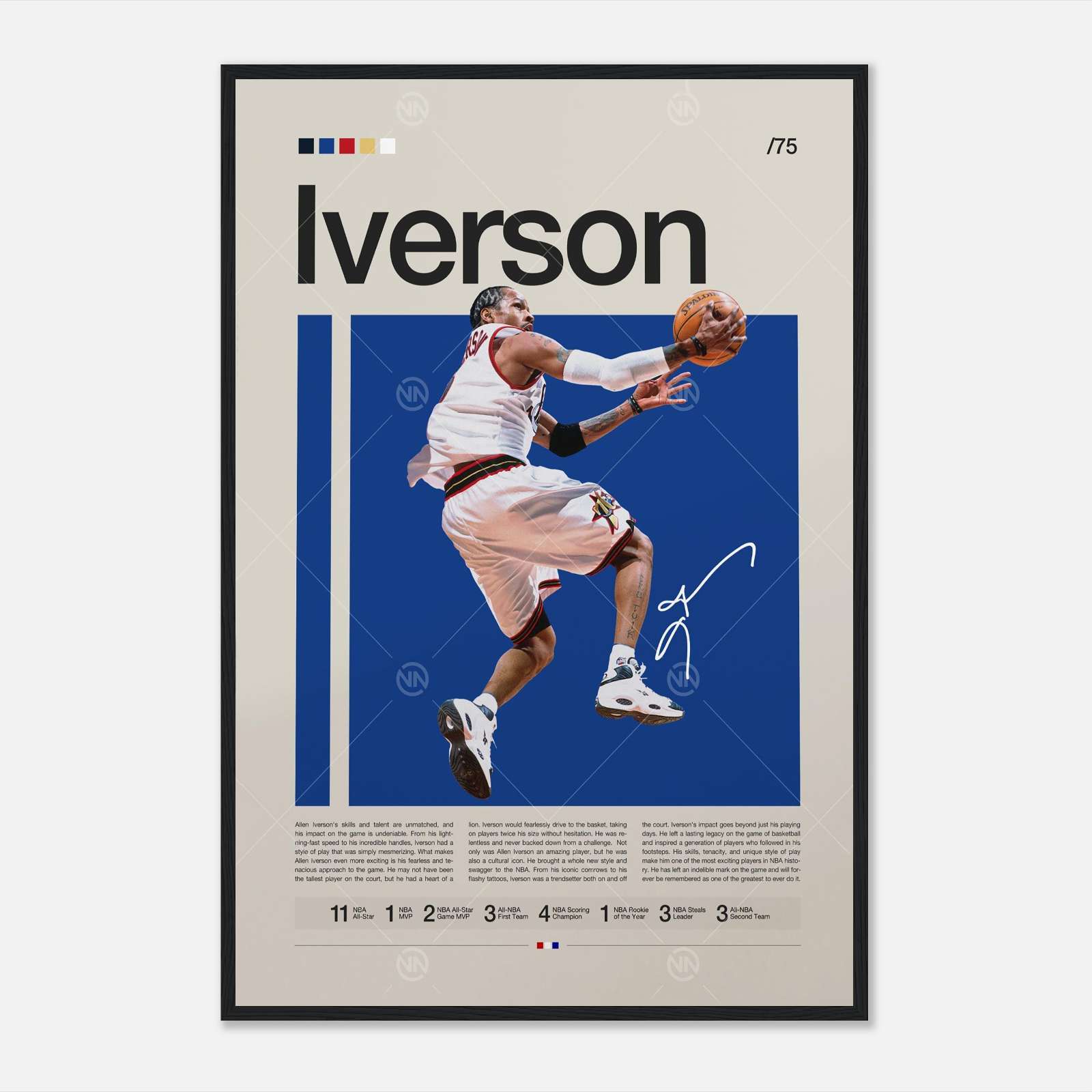 Allen Iverson Poster, Sports Poster, Basketball Gift, Sports Bedroom ...