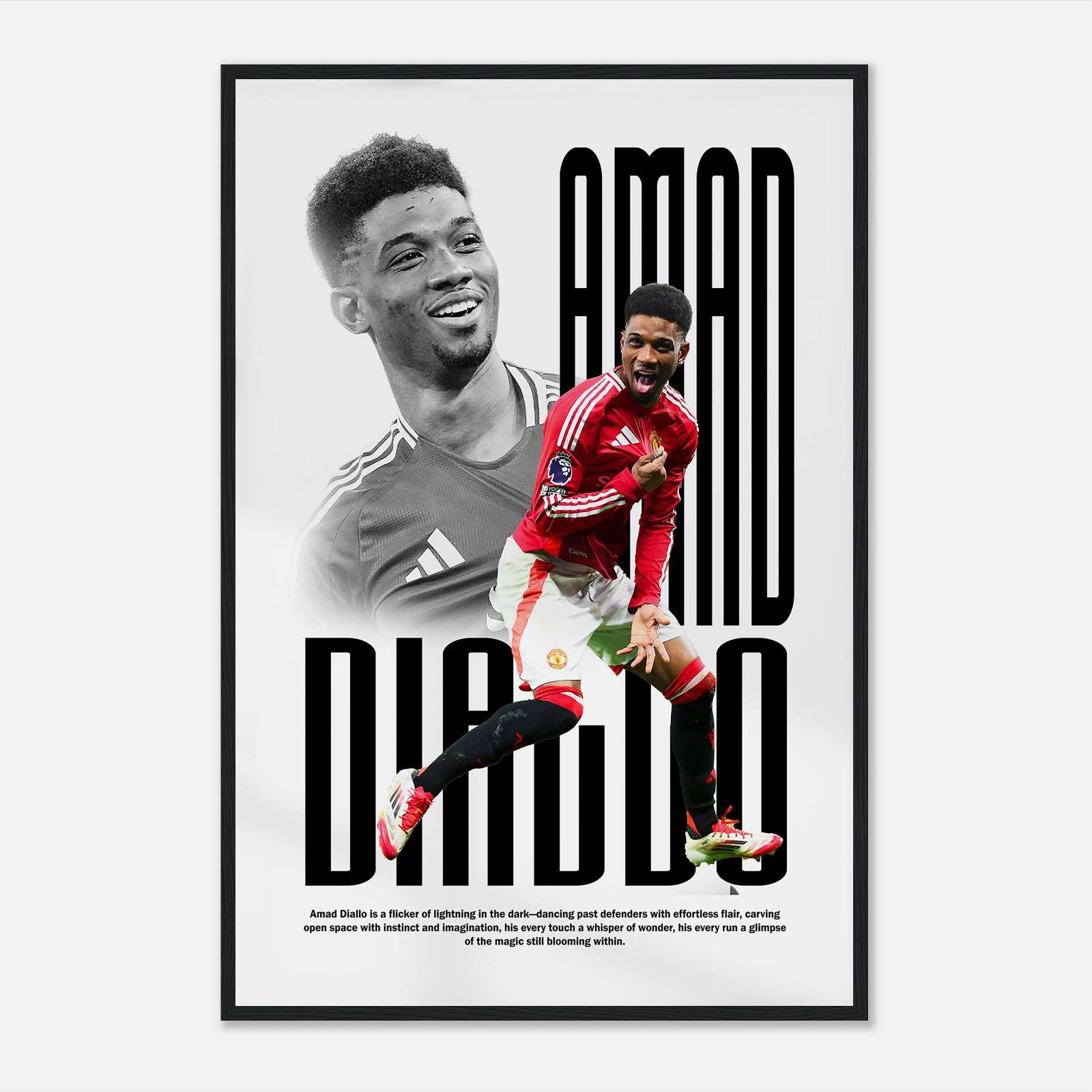 Amad Diallo Poster, Football Gifts, Sports Poster, Full-Size Poster ...