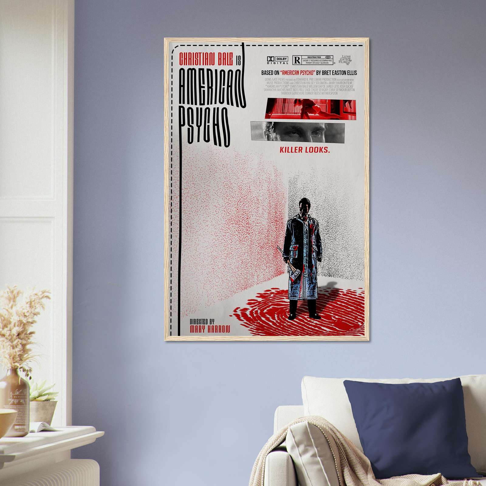 American Psycho Movie Poster, Vintage Movie Poster, Horror Movie Poster ...