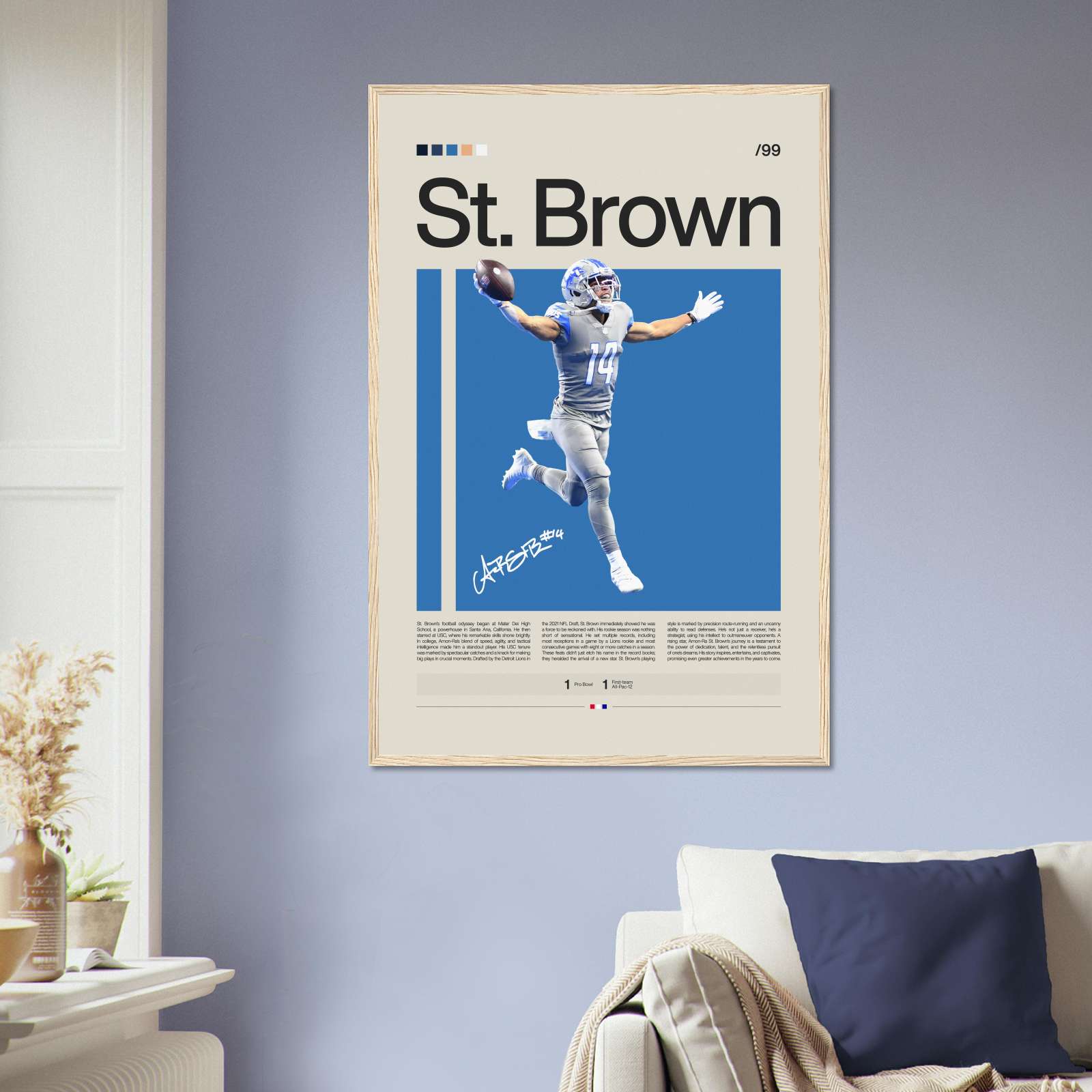Amon Ra St. Brown Poster, Sports Poster, Full-Size Poster, Ready to ...