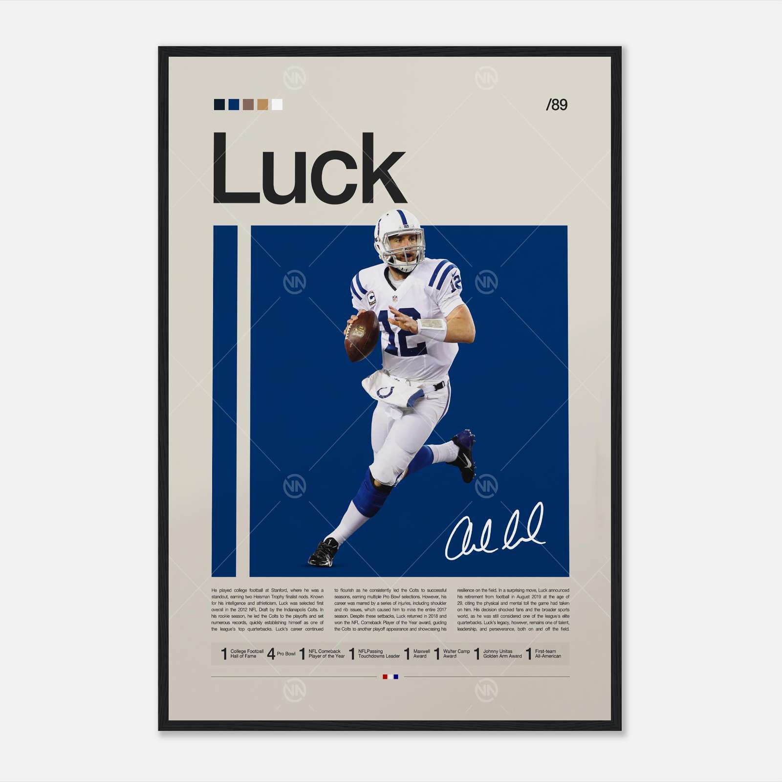 Andrew Luck Poster, Sports Poster, Football Poster, Sports Bedroom ...