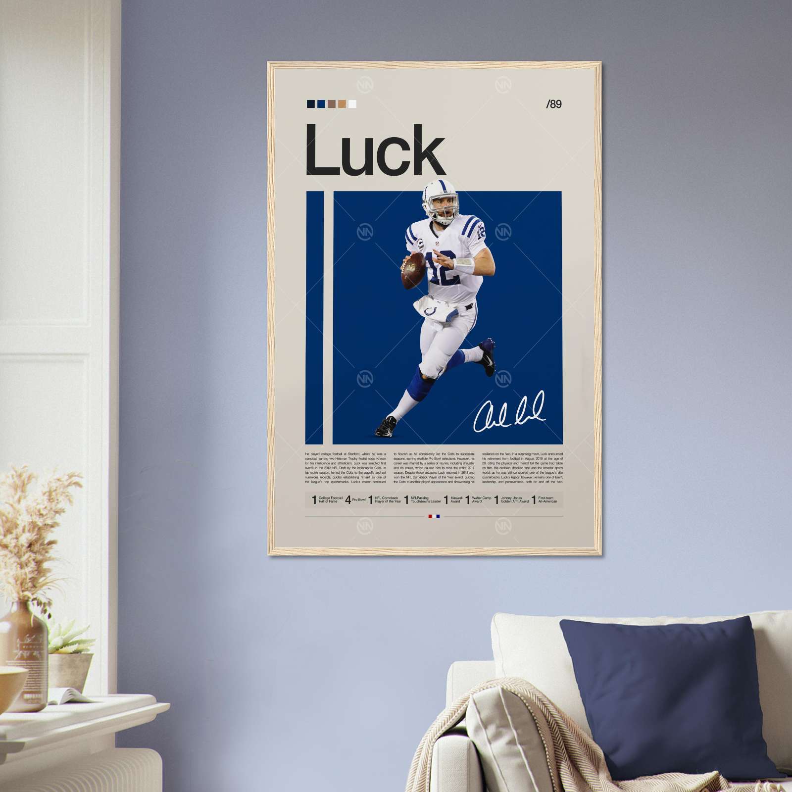 Andrew Luck Poster, Sports Poster, Football Poster, Sports Bedroom ...