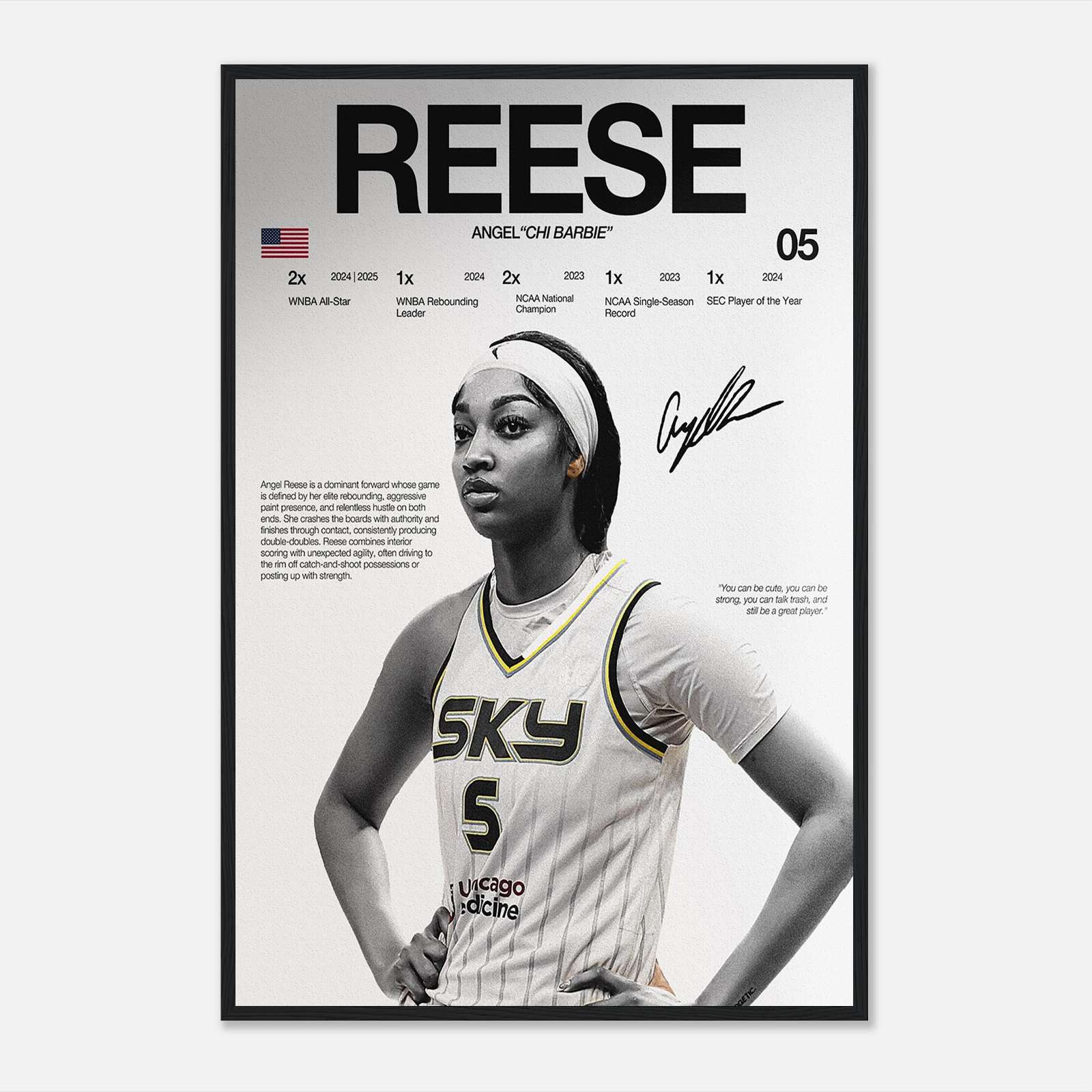 Angel Reese Poster, Sports Poster, Basketball Player Poster, Full-Size ...