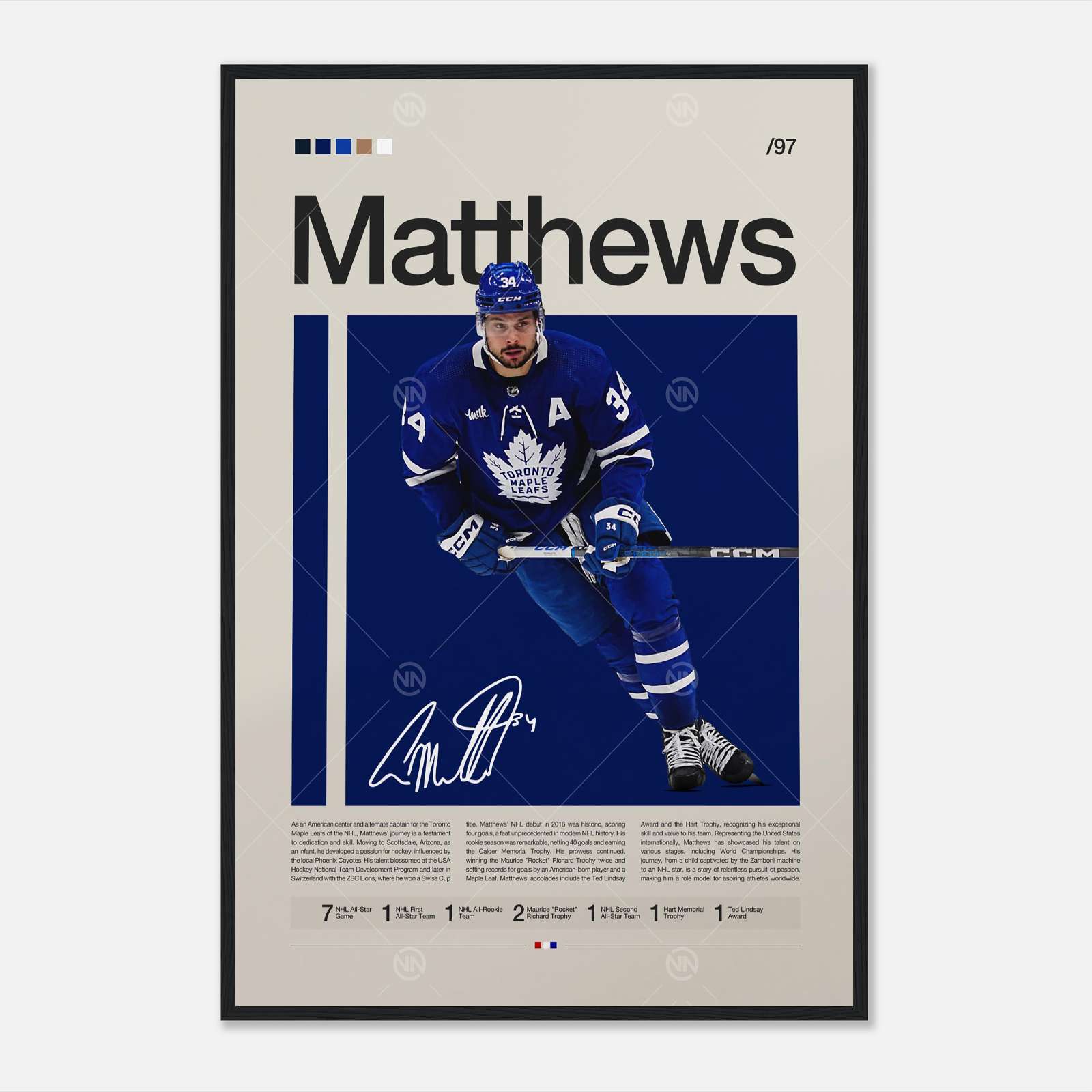 Auston Matthews Poster, Sports Poster, Ice Hockey Poster, Full-Size ...
