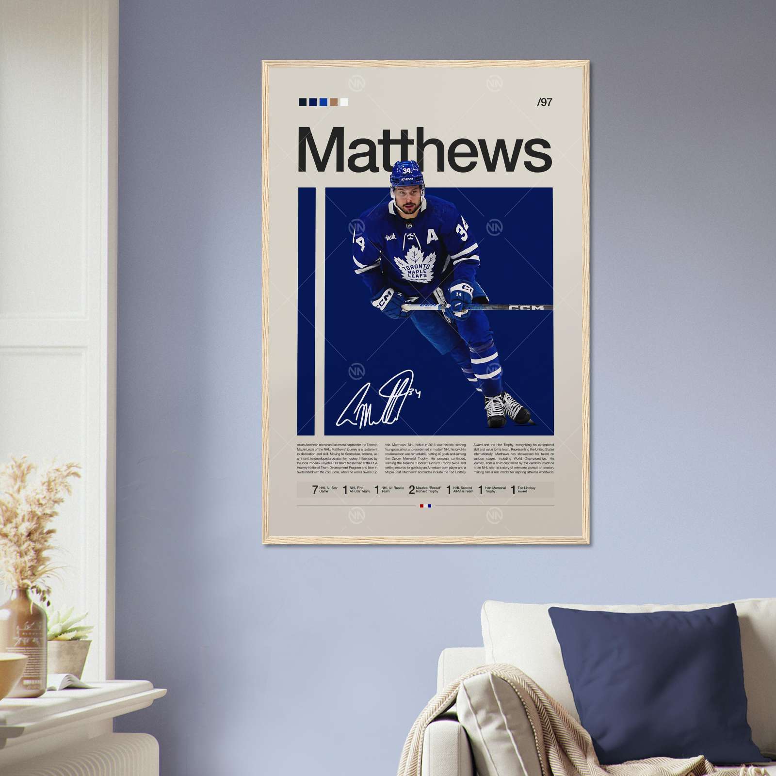 Auston Matthews Poster, Sports Poster, Ice Hockey Poster, Full-Size ...