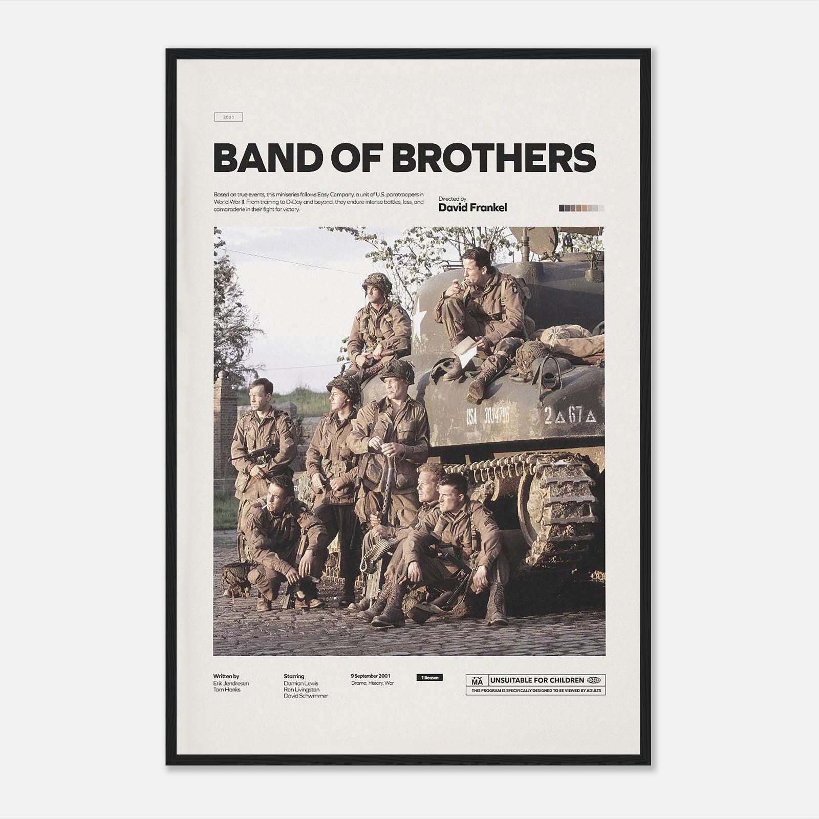 Band Of Brothers Poster, World War Ii Themed Film Poster, Full-Size ...