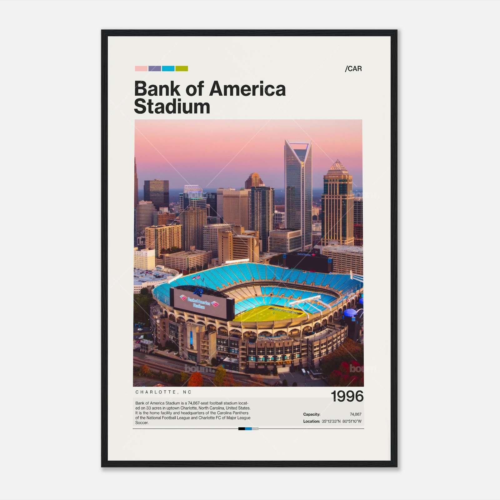 Bank Of America Stadium Poster, Sports Poster, Stadium Poster, Full ...