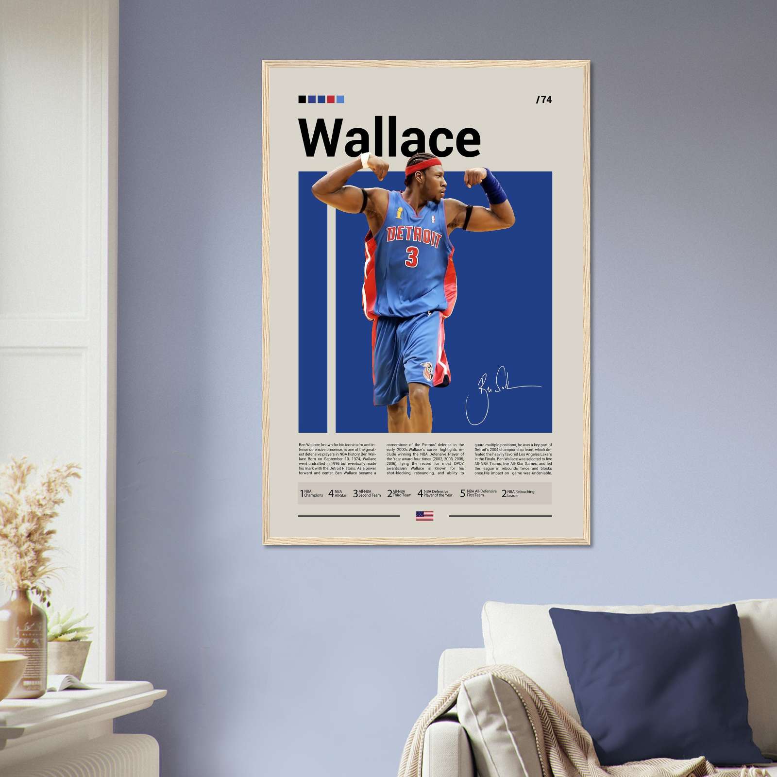 Ben Wallace Poster, Basketball Poster, Full-Size Poster, Ready to Hang ...