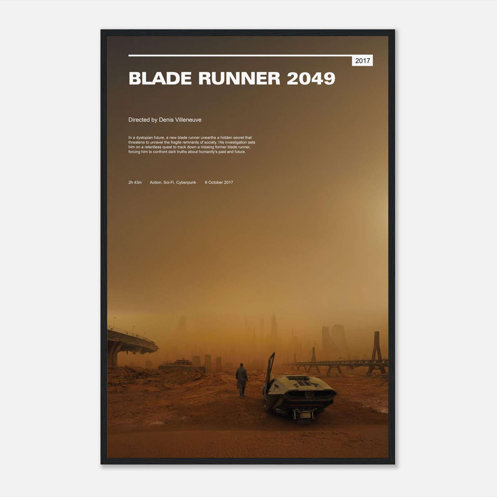 Blade Runner 2049 Cinematic Movie Poster, Full-Size Movie Poster, Ready ...