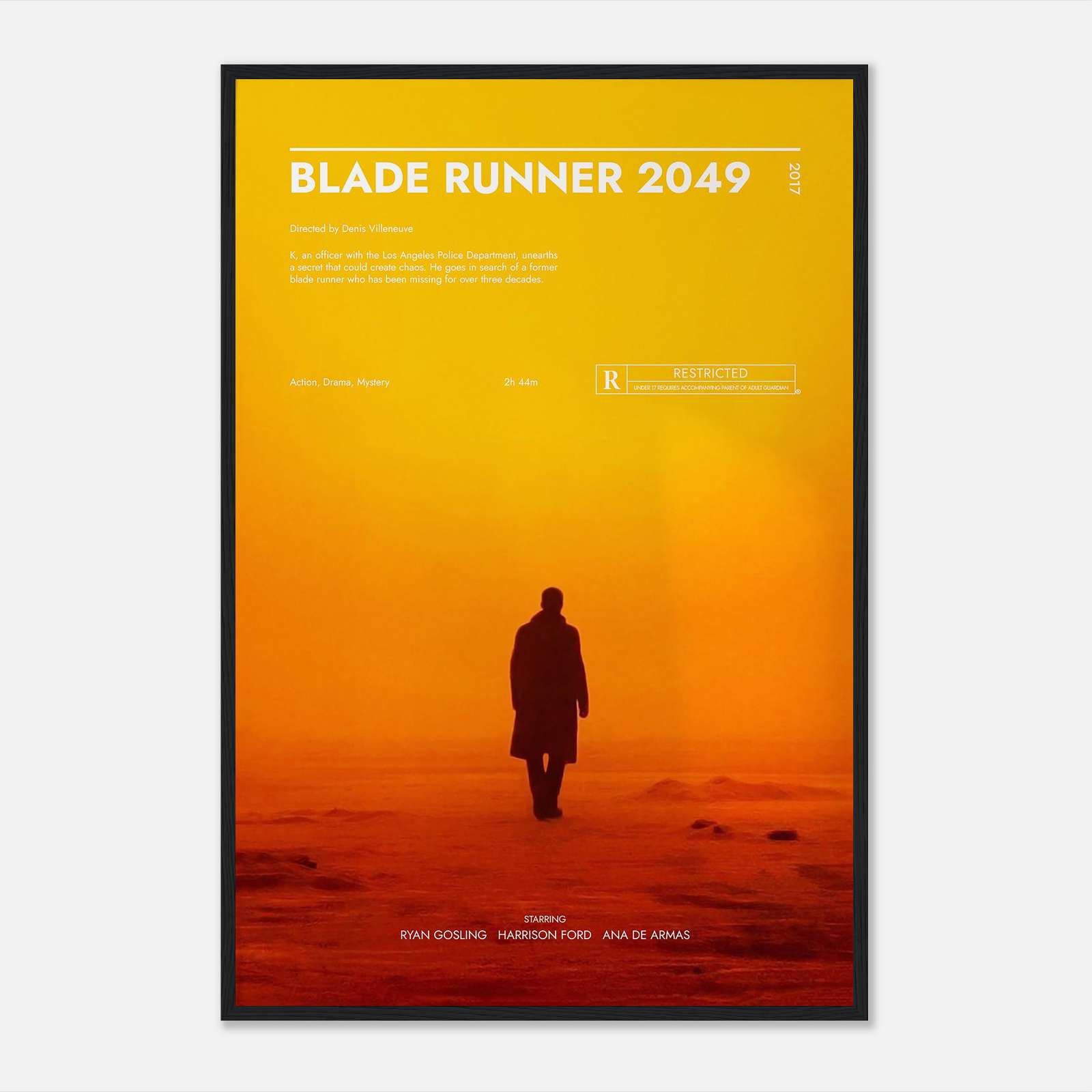 Blade Runner 2049 Movie Poster, Classic Sci-Fi Movie, Minimalist Movie ...