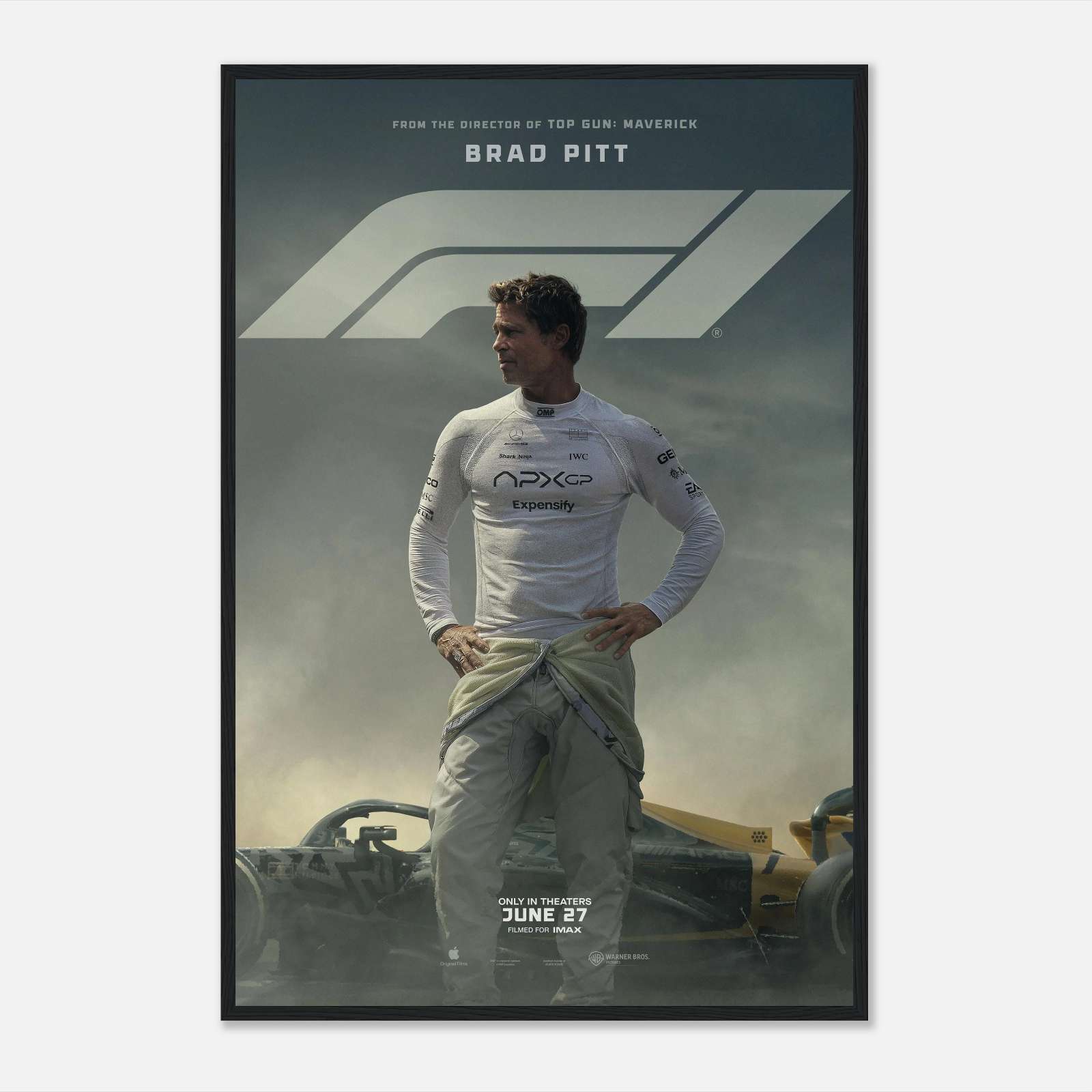 Brad Pitt F1 Movie Poster, Formula 1 Canvas Wall Art, Full-Size Poster ...