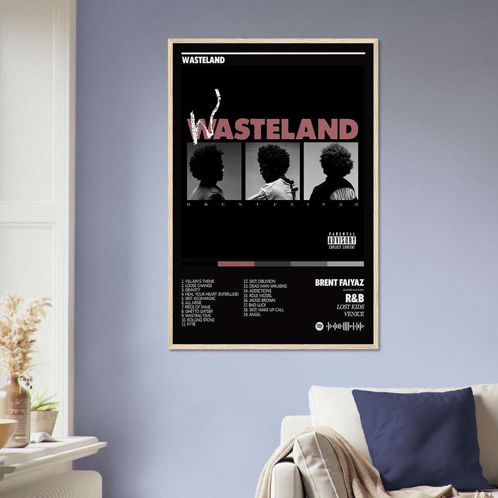 Brent Faiyaz Poster, Brent Faiyaz Wasteland Poster, Sonder Album Poster ...