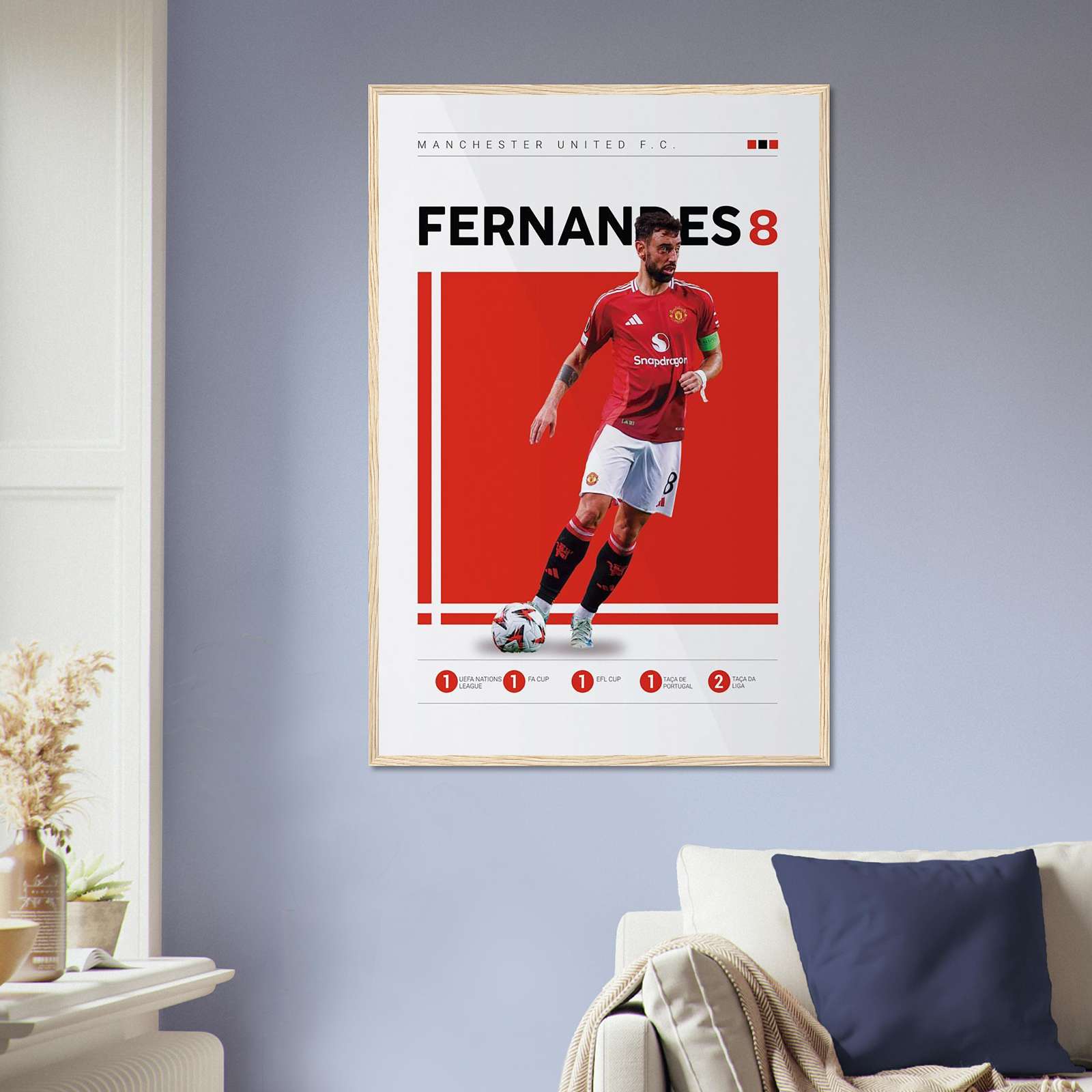 Bruno Fernandes Poster, Sports Poster, Football Player Poster, Full ...