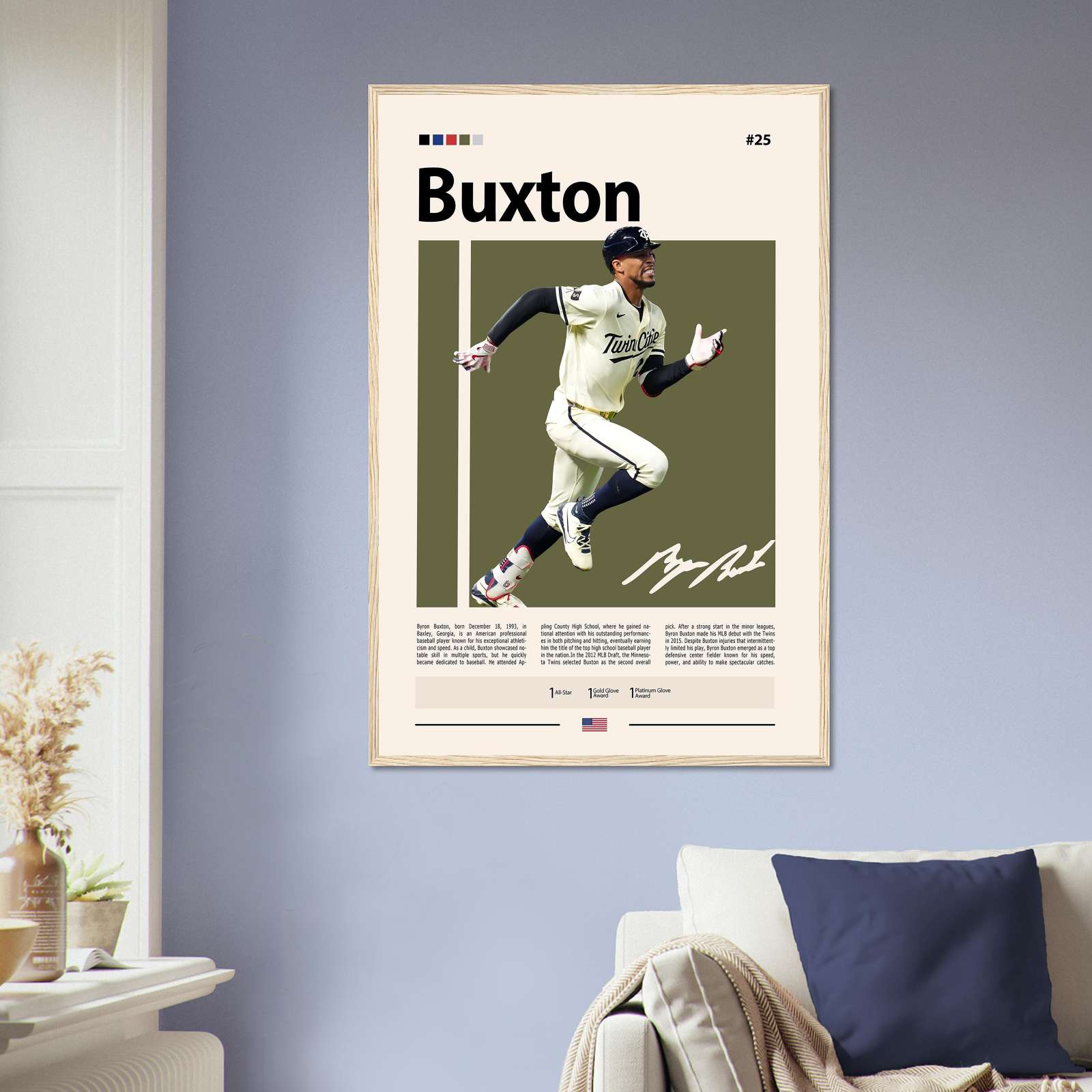 Byron Buxton Poster, Baseball Player Poster, Sports Poster, Full-Size ...
