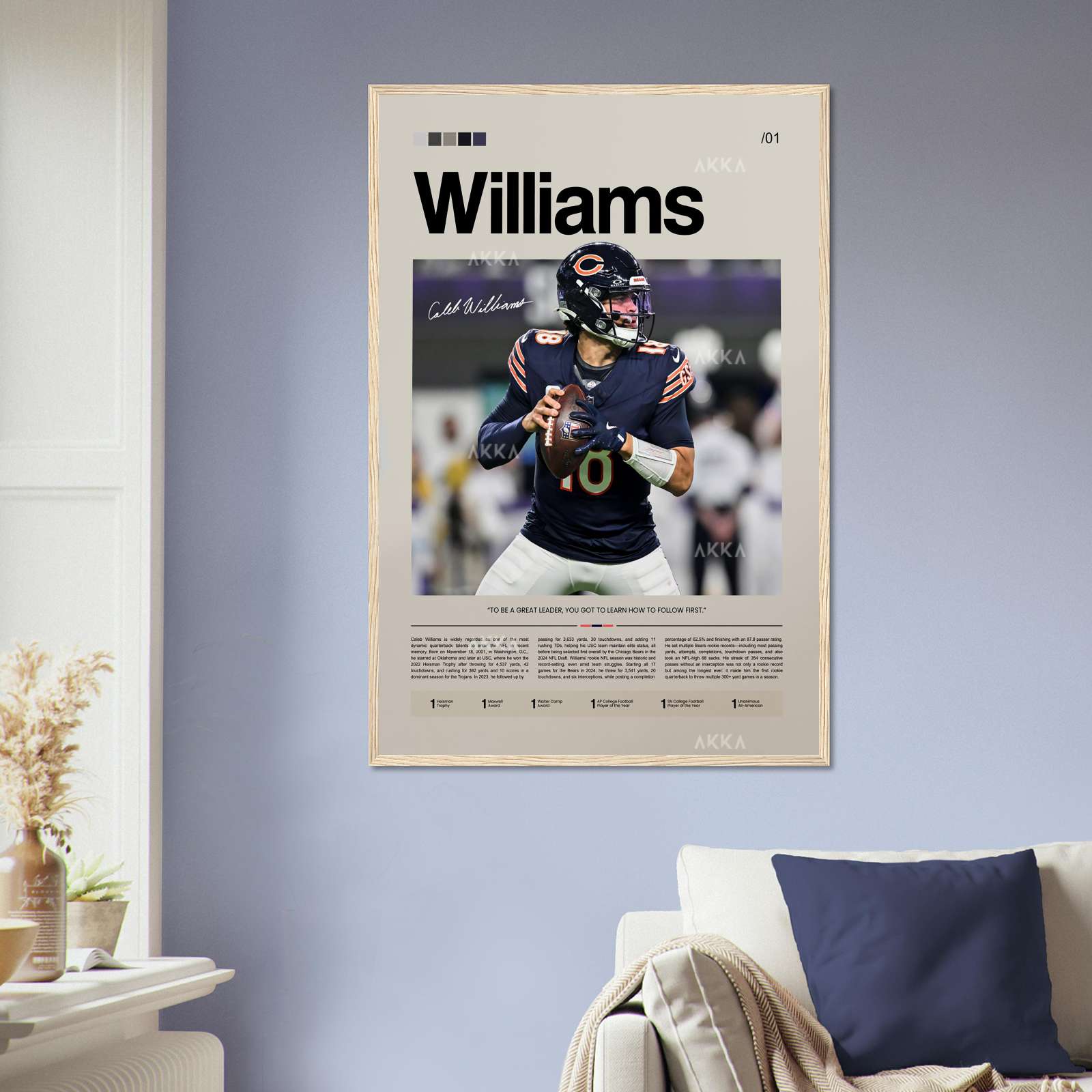 Caleb Williams Poster, American Football Poster, Sports Poster, Full ...