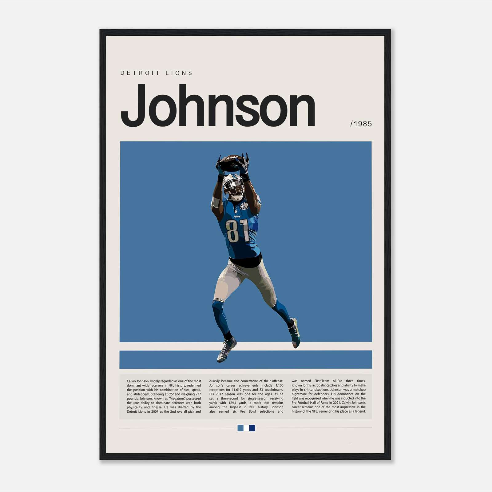 Calvin Johnson Poster, Sport Poster, Full-Size Poster, Ready to Hang ...