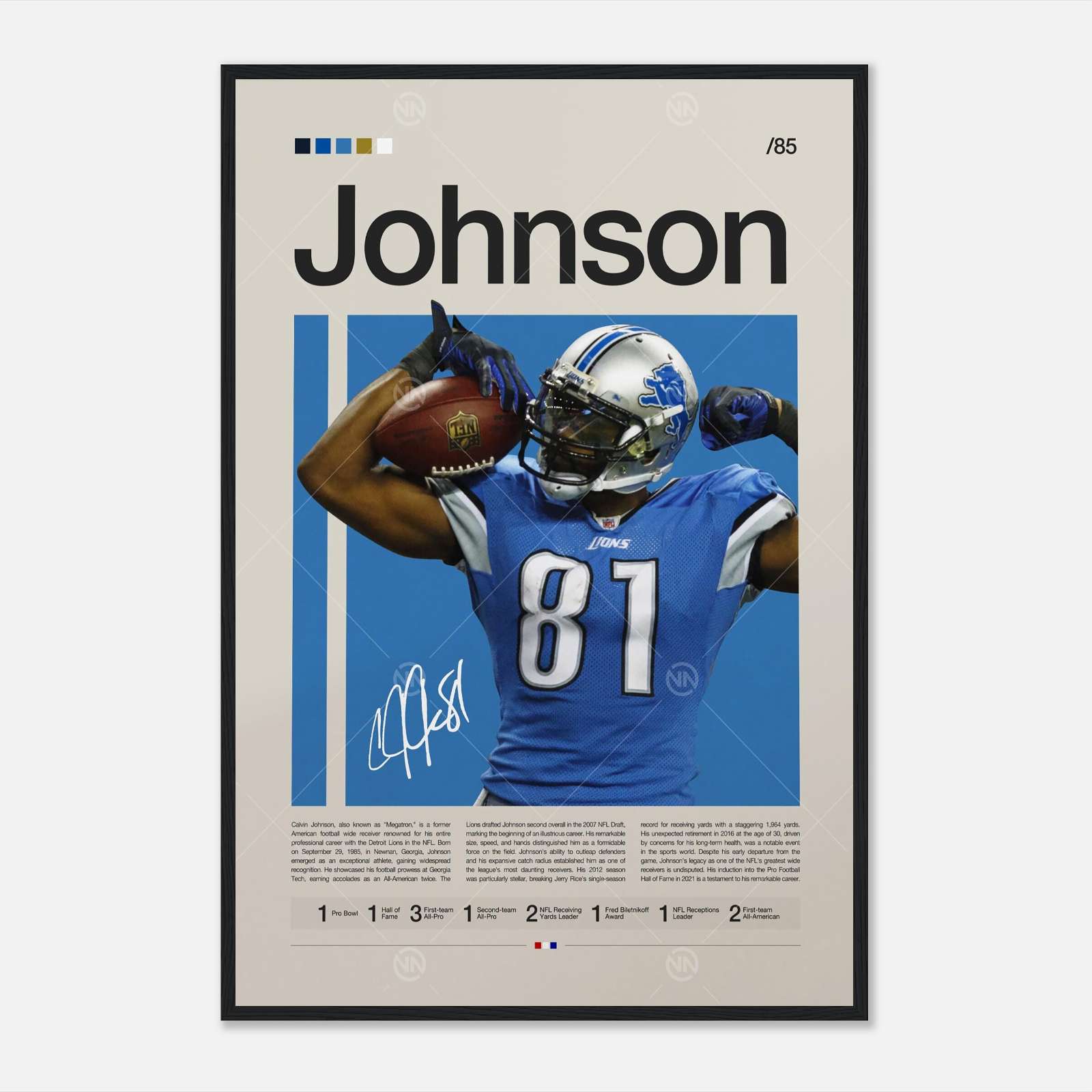 Calvin Johnson Poster, Sports Poster, Football Poster, Full-Size Poster ...