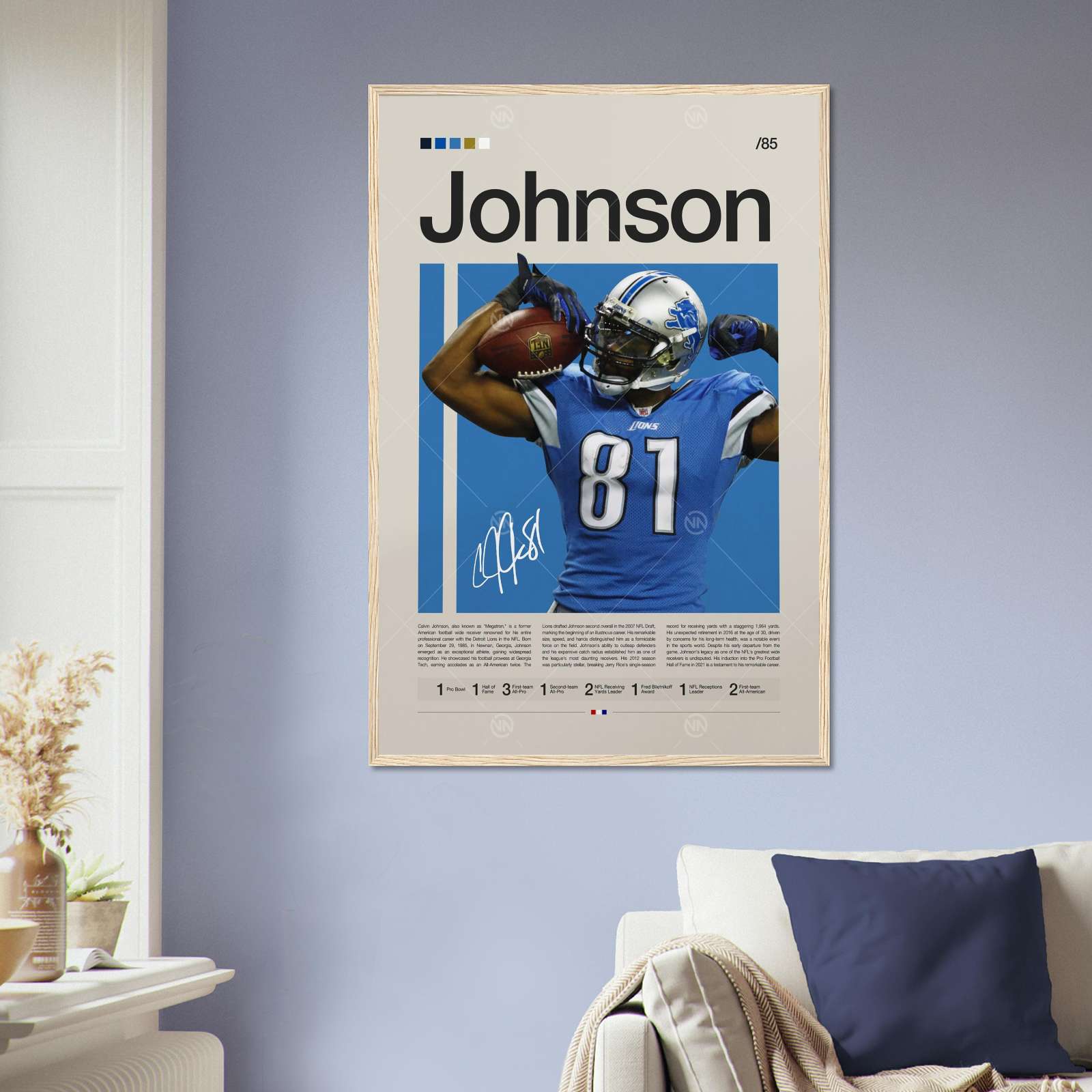 Calvin Johnson Poster, Sports Poster, Football Poster, Full-Size Poster ...
