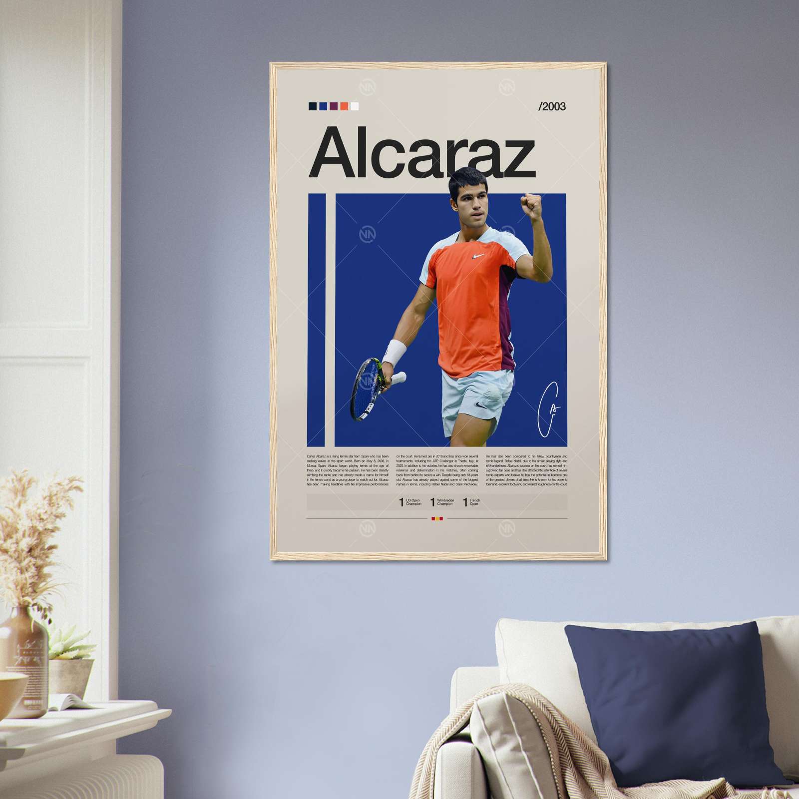 Carlos Alcaraz Poster, Tennis Poster, Motivational Poster, Sports ...