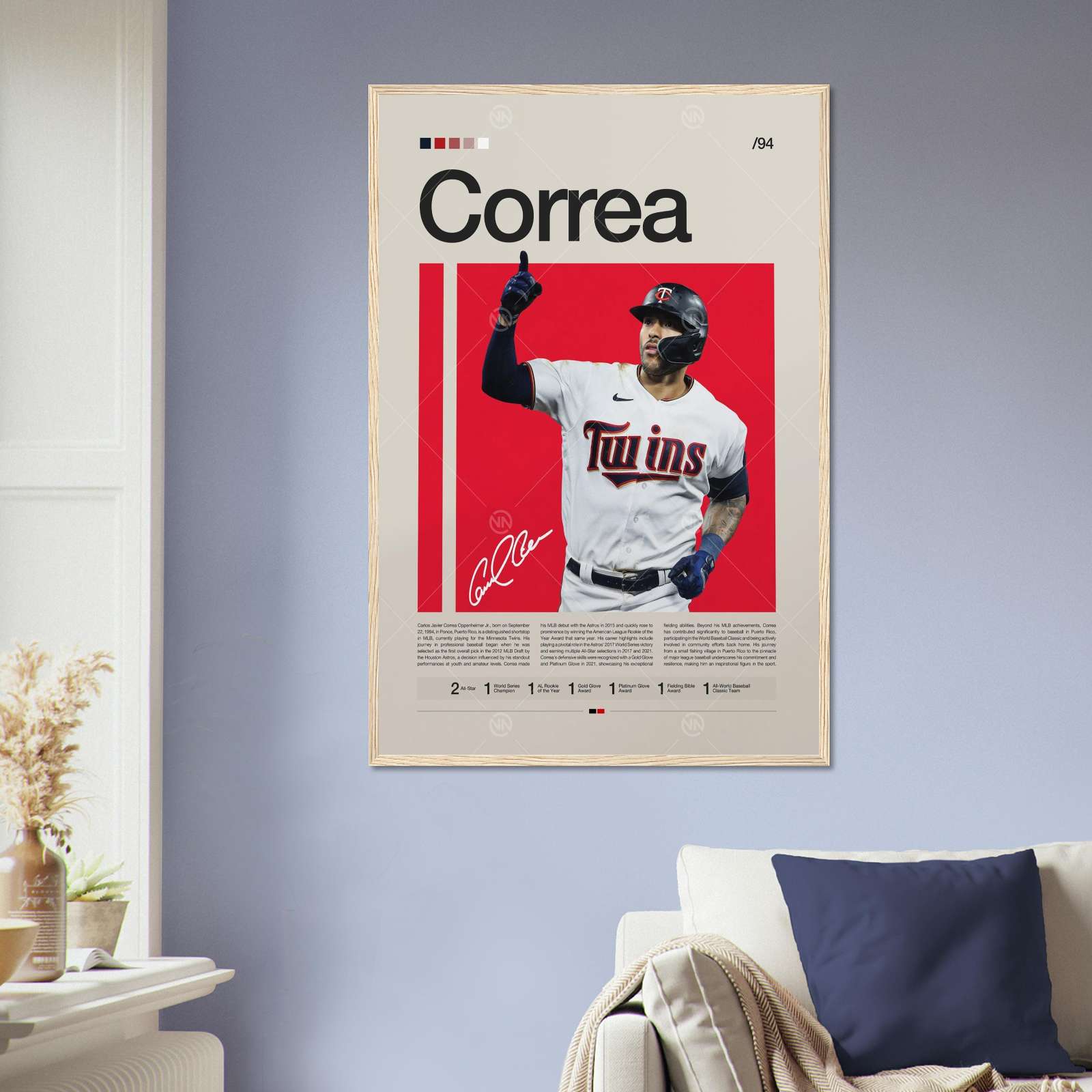 Carlos Correa Poster, Sports Poster, Baseball Player Gift, Full-Size ...