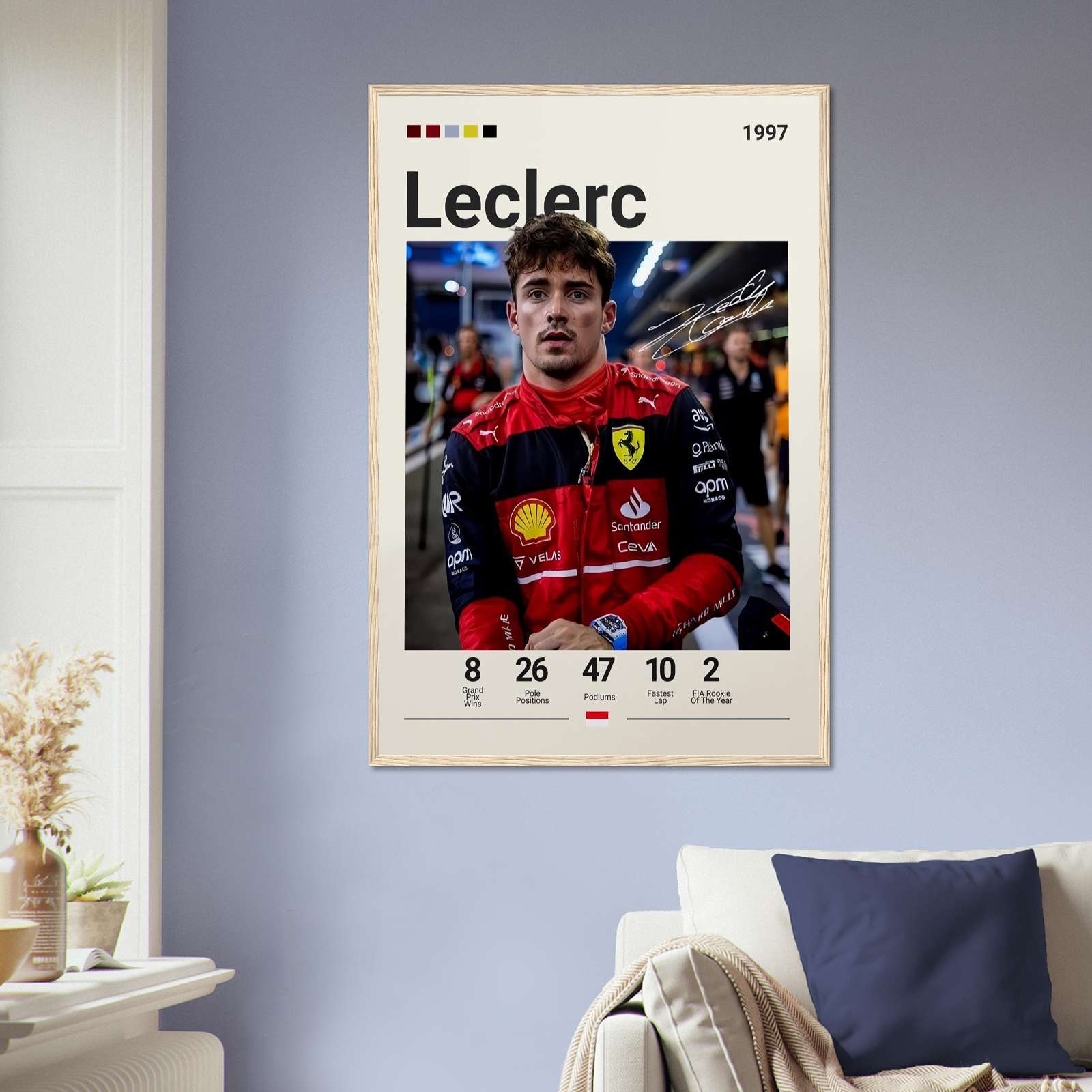 Charles Leclerc Poster, Ferrari F1 Poster, Sports Poster, Formula 1 ...