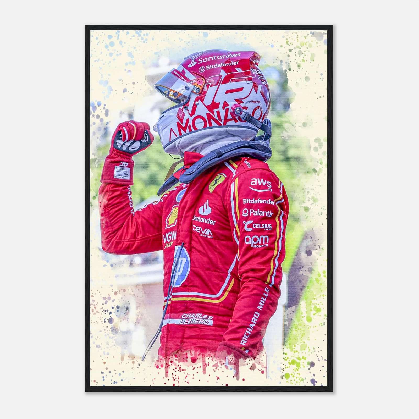 Charles Leclerc Poster, Formula 1 Poster, Motorsport Car Poster, Full ...