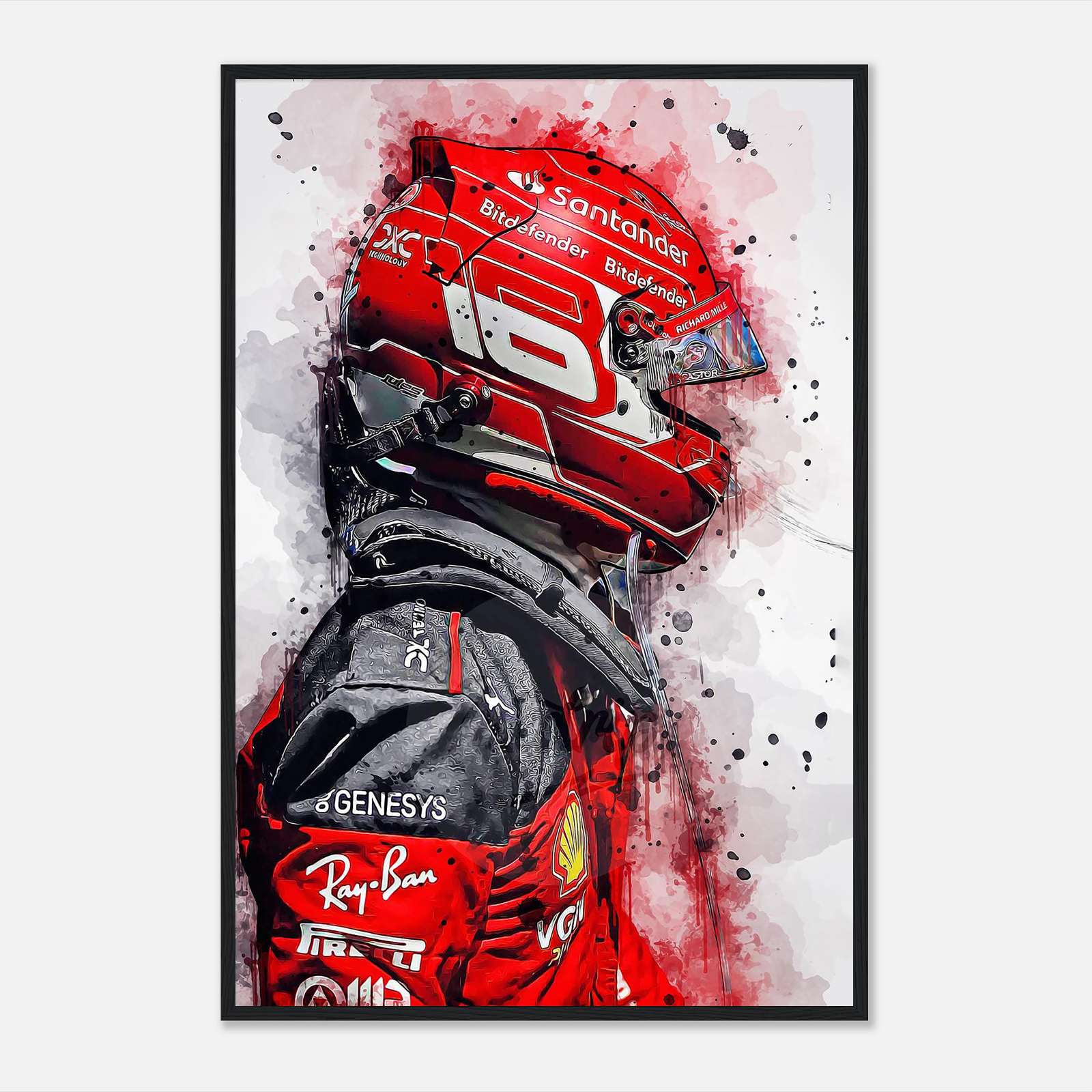 Charles Leclerc Poster, Sports Poster, Formula F1 Poster, Full-Size ...