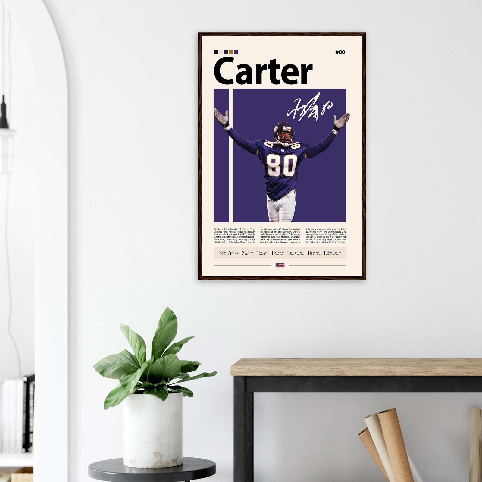 Chris Carter Poster, American Football Poster, Full-Size Poster, Ready ...