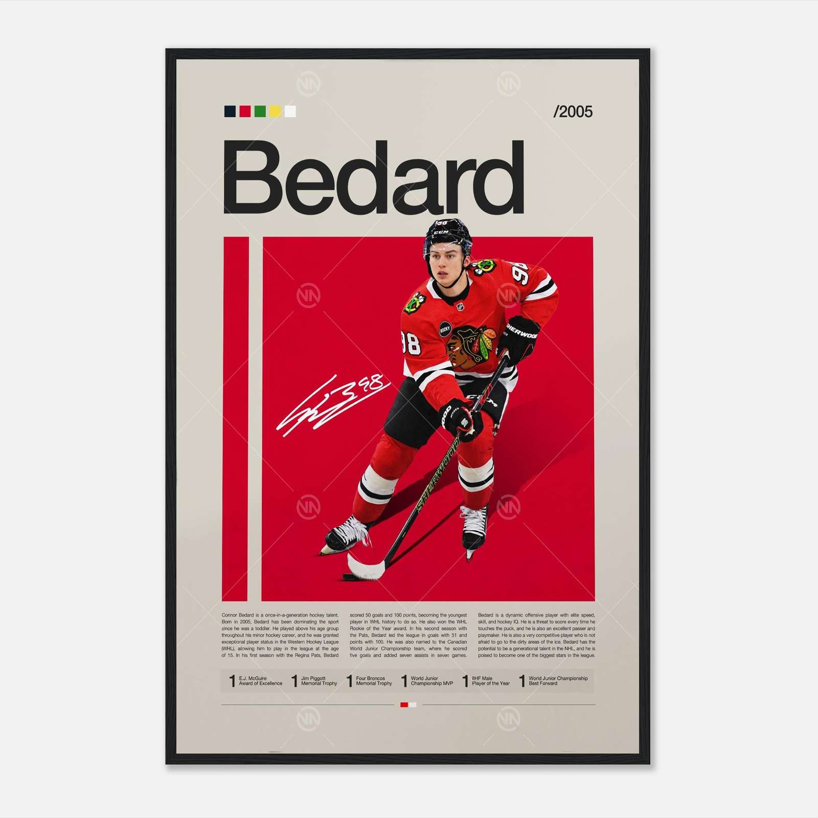 Connor Bedard Poster, Sports Poster, Full-Size Poster, Ready to Hang ...