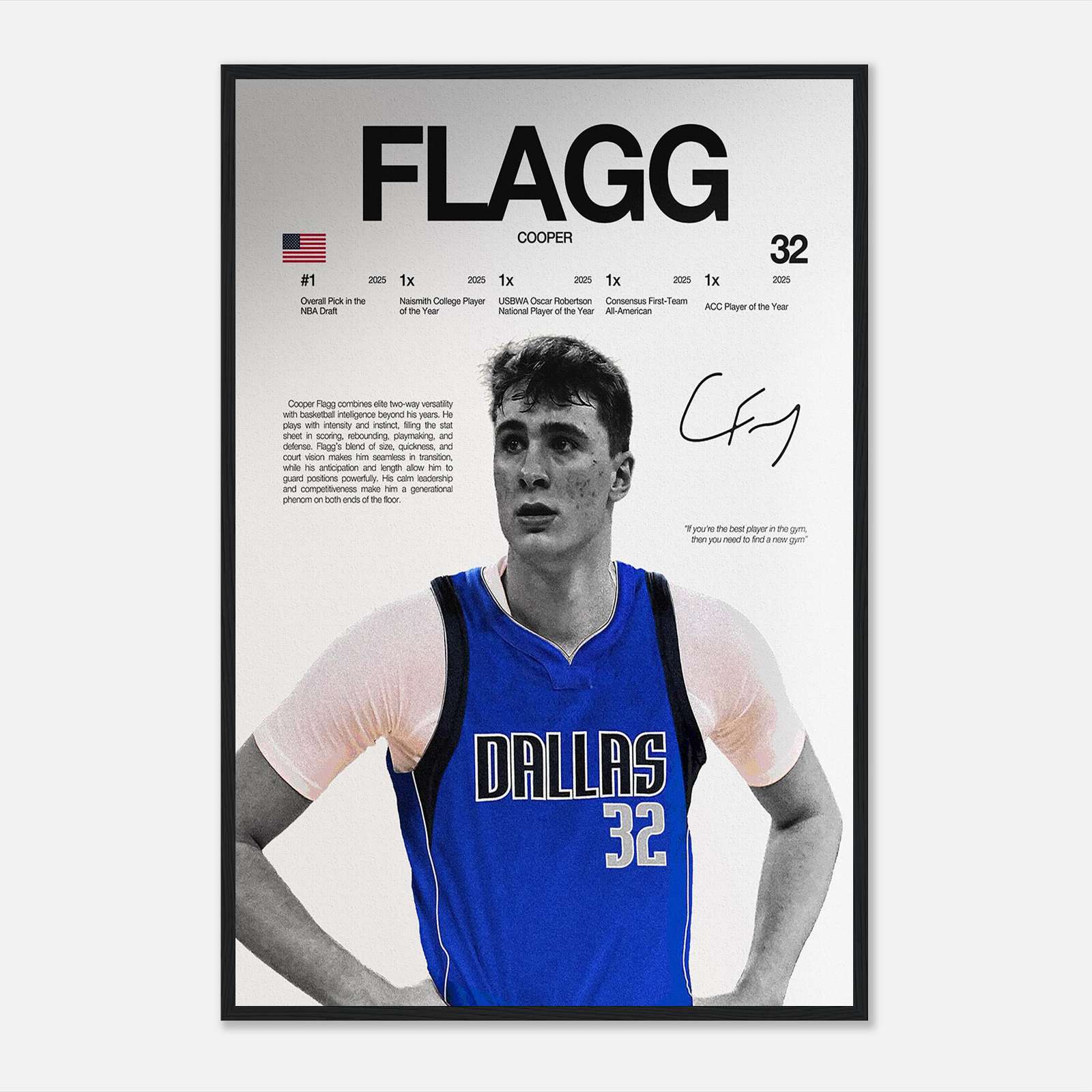 Cooper Flagg Poster, Basketball Poster, Sports Poster, Full-Size Poster ...