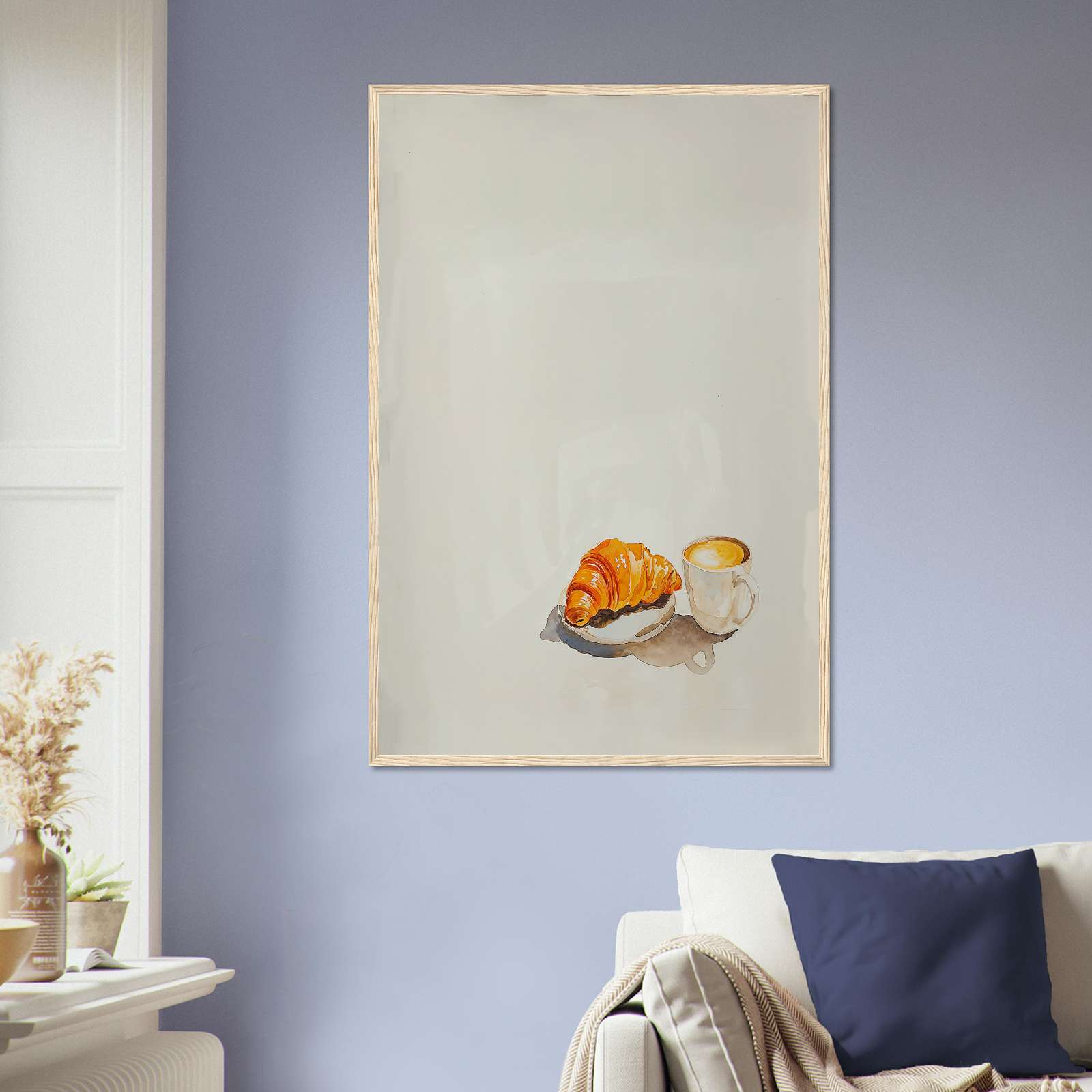 Croissant And Coffee Minimalist Printable Art, Neutral Kitchen ...