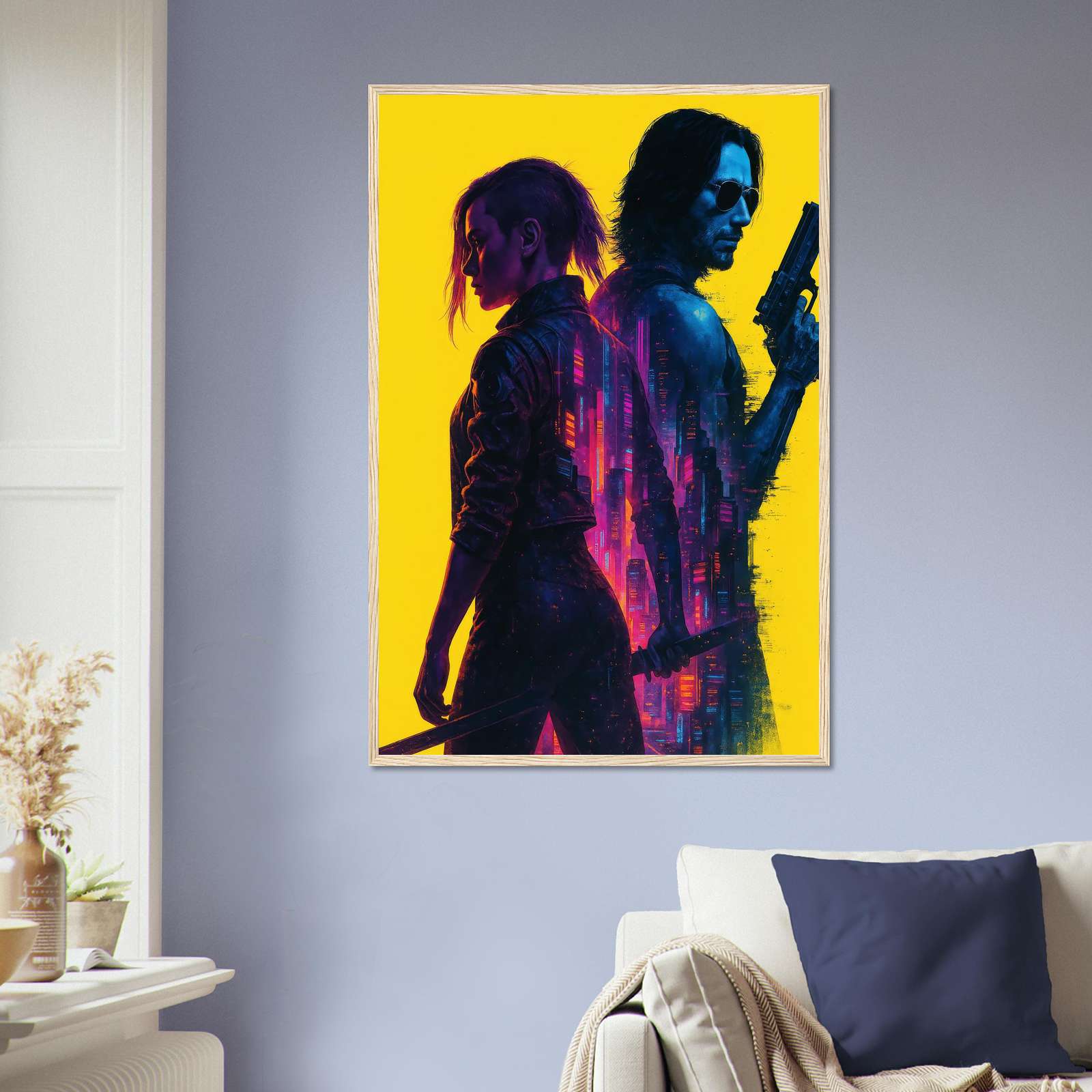 Cyberpunk 2077 Gaming Poster, V And Johnny Video Game Print, Cyberpunk ...