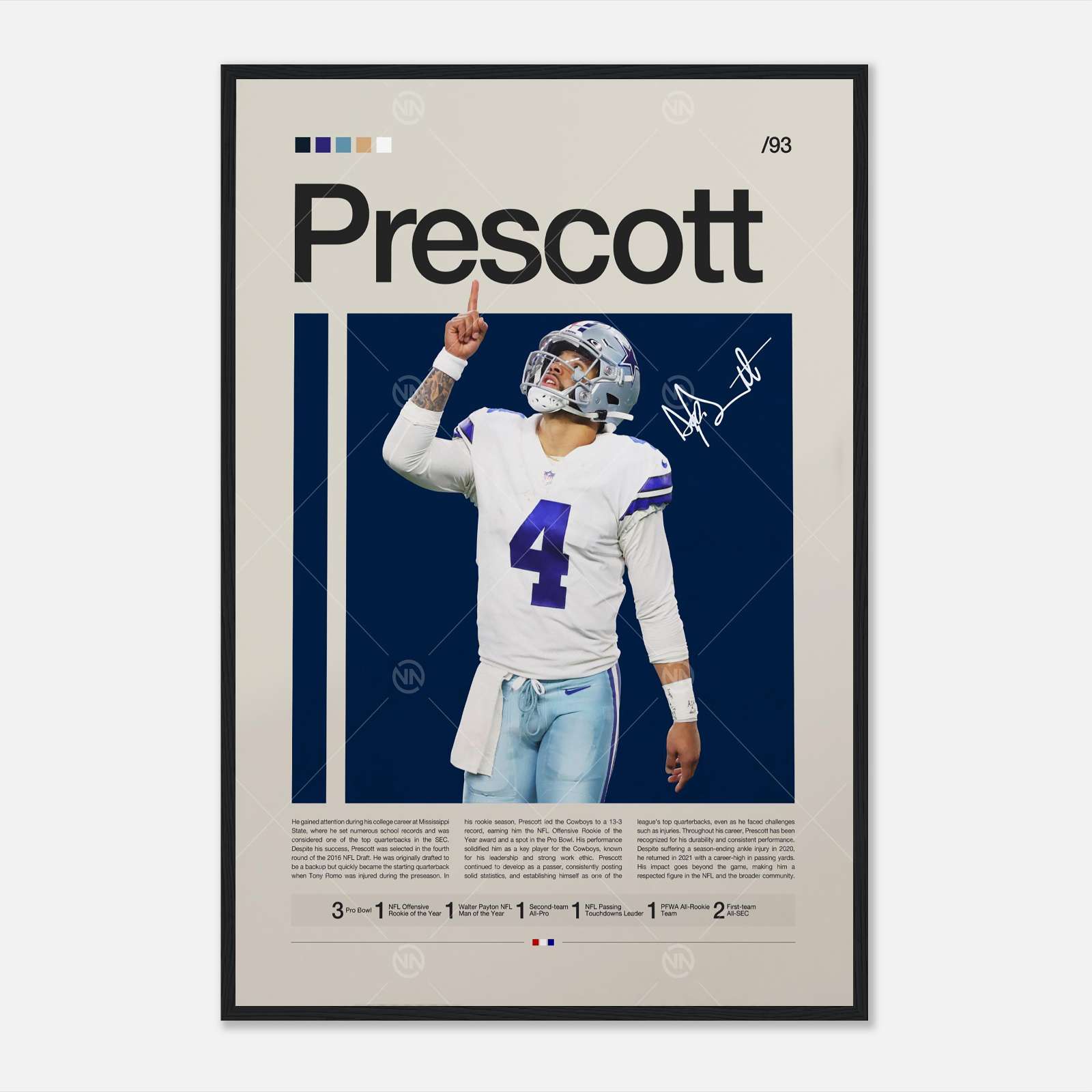Dak Prescott Poster, Sports Poster, Football Poster, Sports Bedroom ...