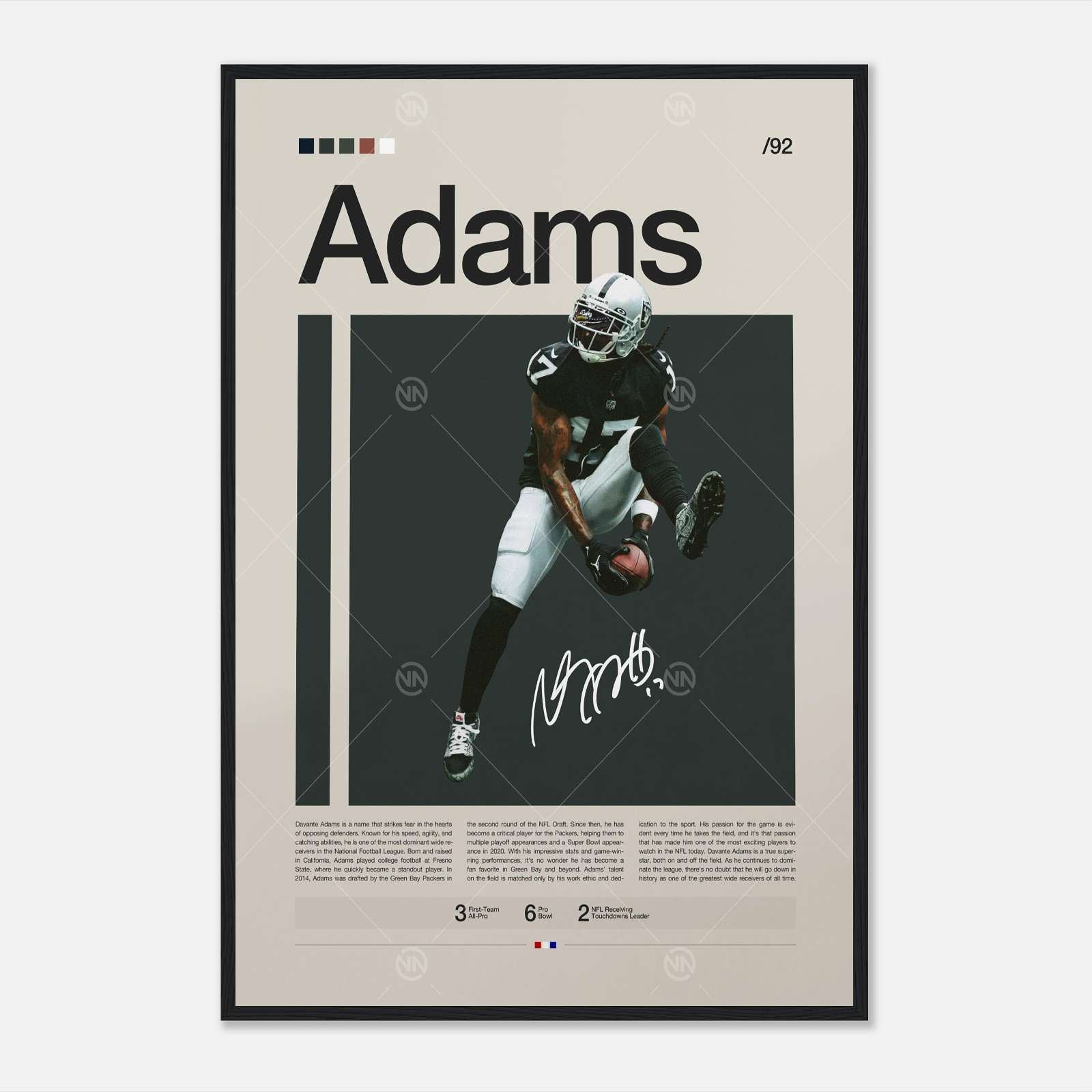 Davante Adams Poster, Sports Poster, Football Poster, Full-Size Poster ...