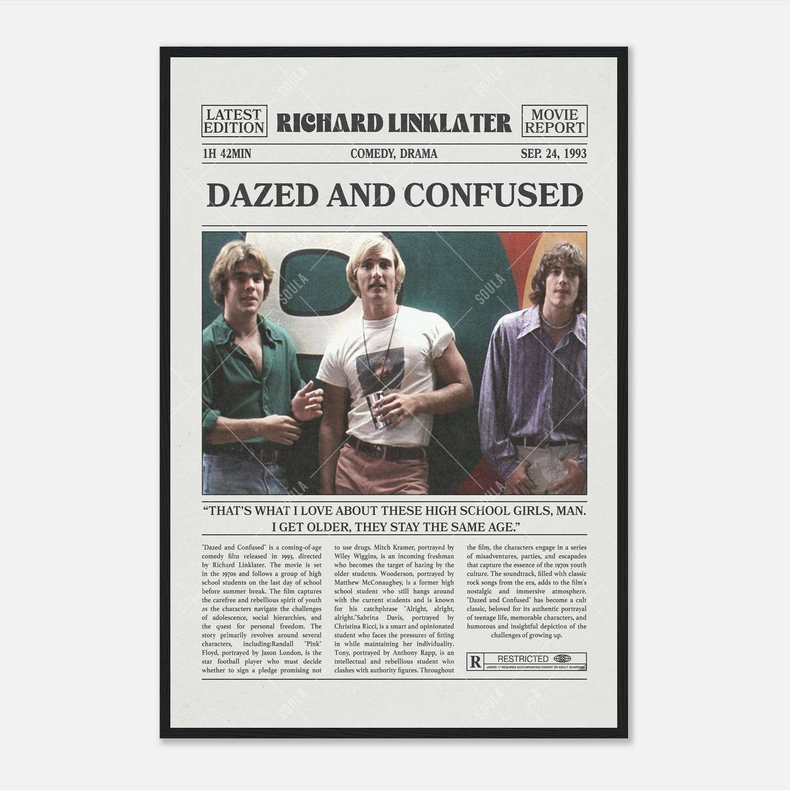 Dazed And Confused Movie Poster, Dazed And Confused Poster, Full-Size ...