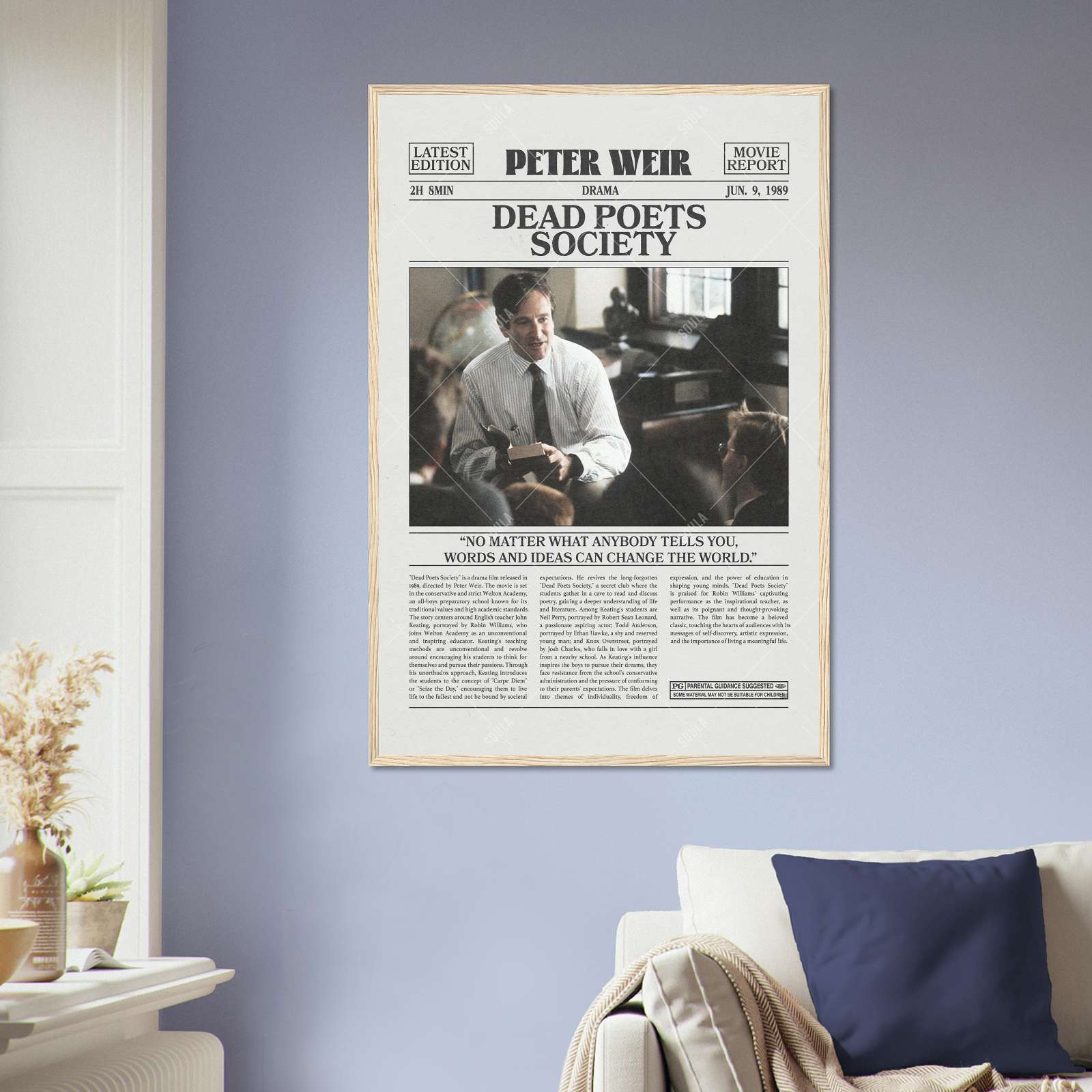 Dead Poets Society Poster, Peter Weir, Retro Newspaper Movie Poster ...
