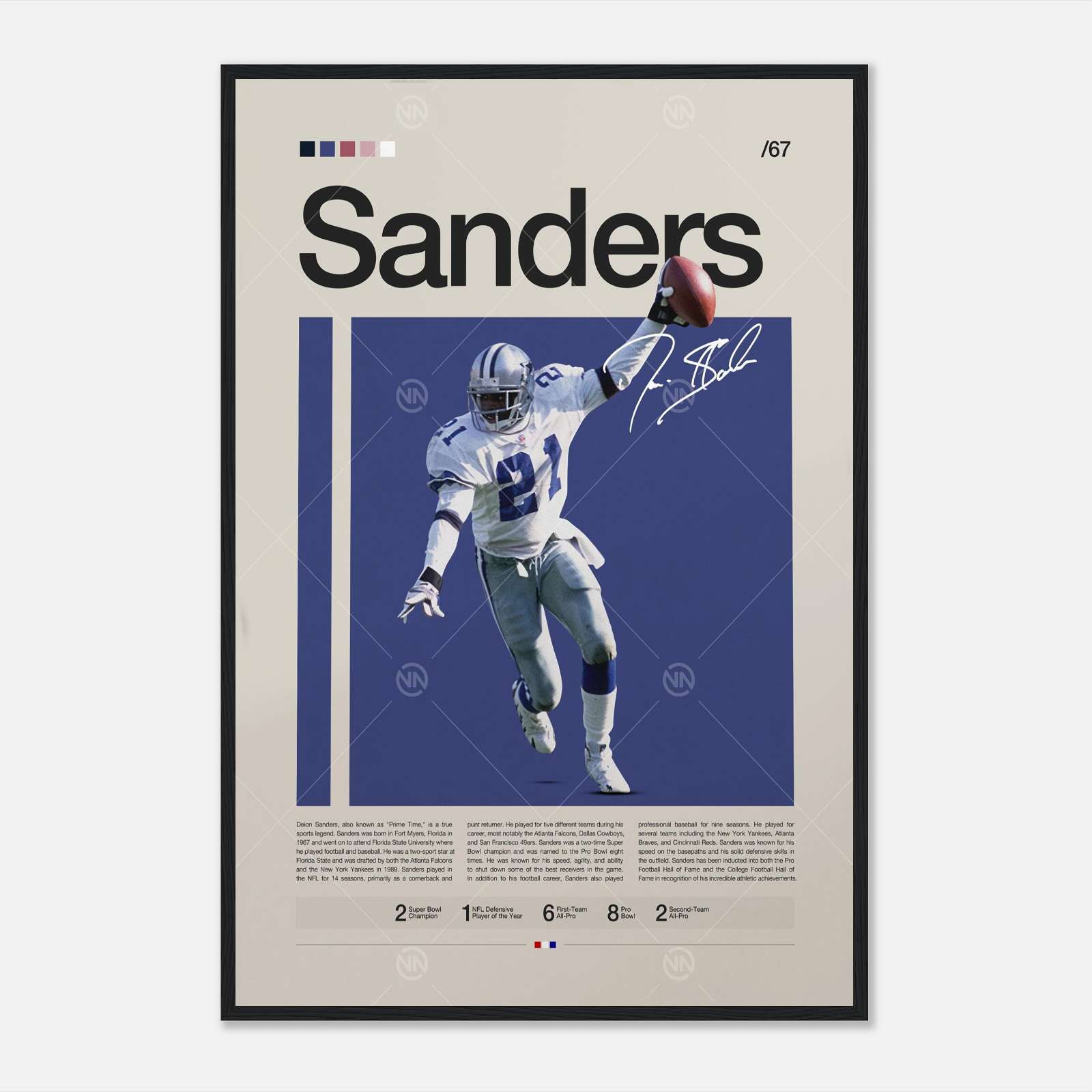 Deion Sanders Poster, Sports Poster, Full-Size Poster, Ready to Hang ...