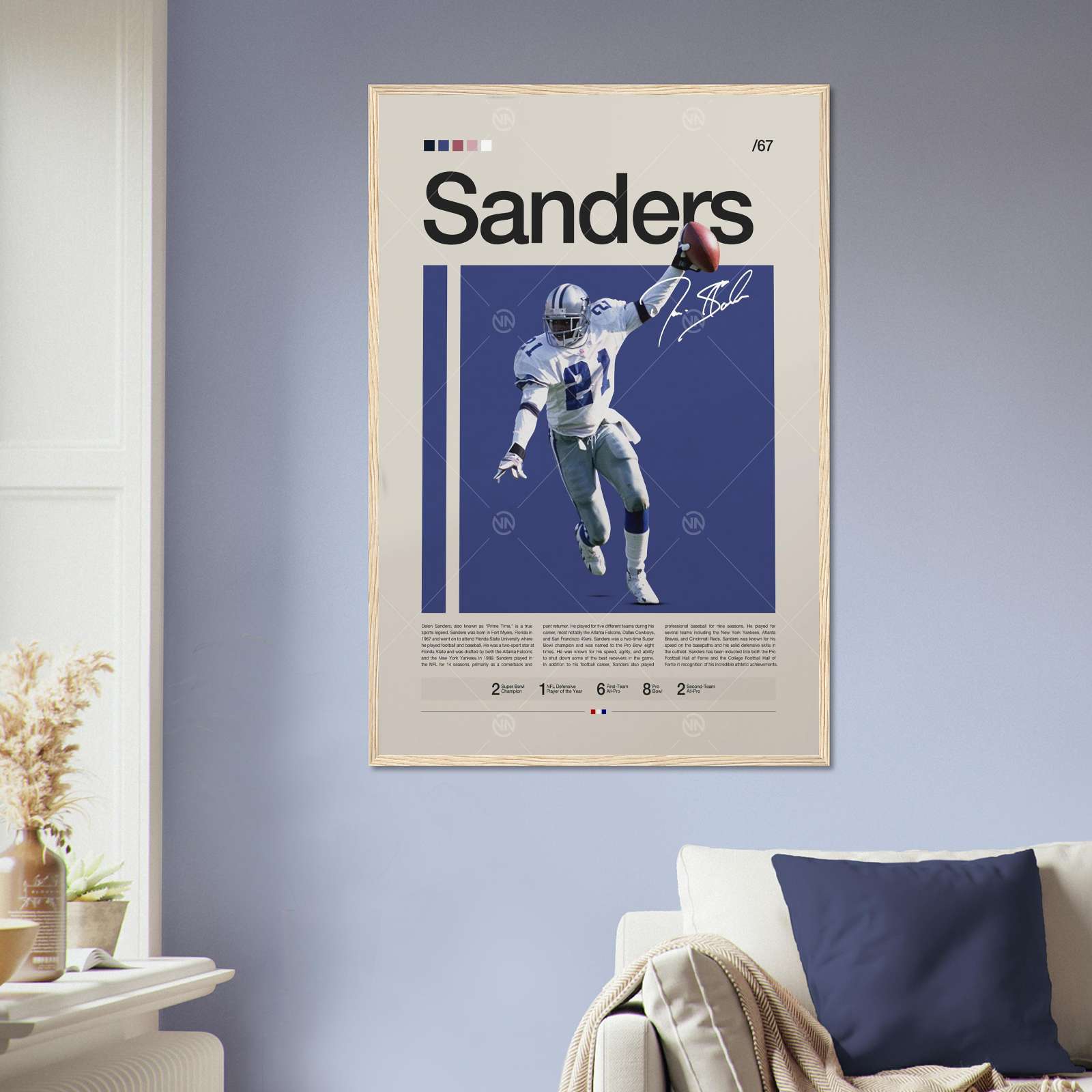 Deion Sanders Poster, Sports Poster, Full-Size Poster, Ready to Hang ...