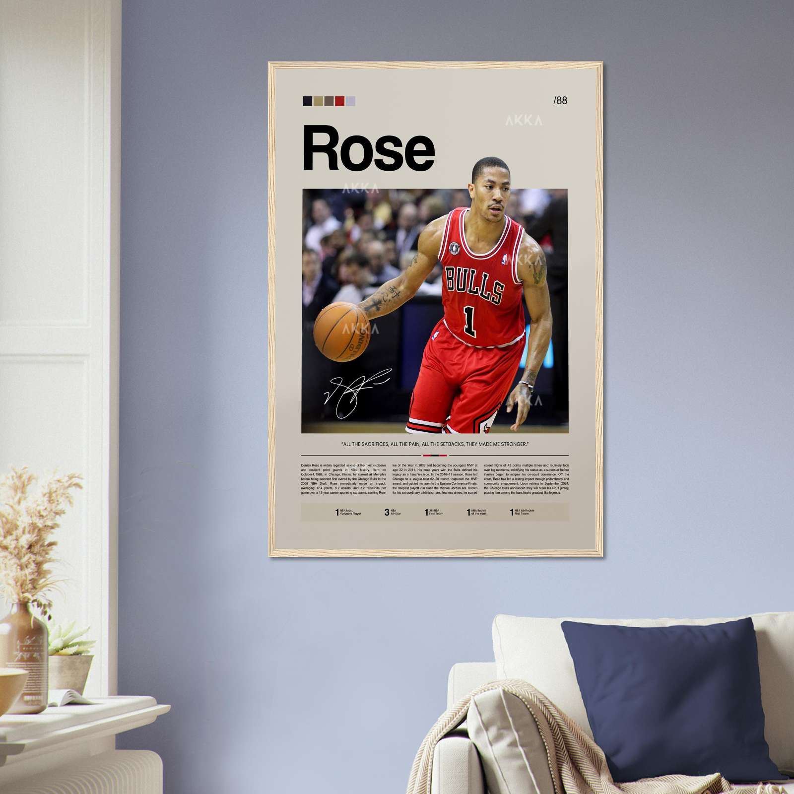 Derrick Rose Poster, Sports Poster, Basketball Poster, Basketball ...