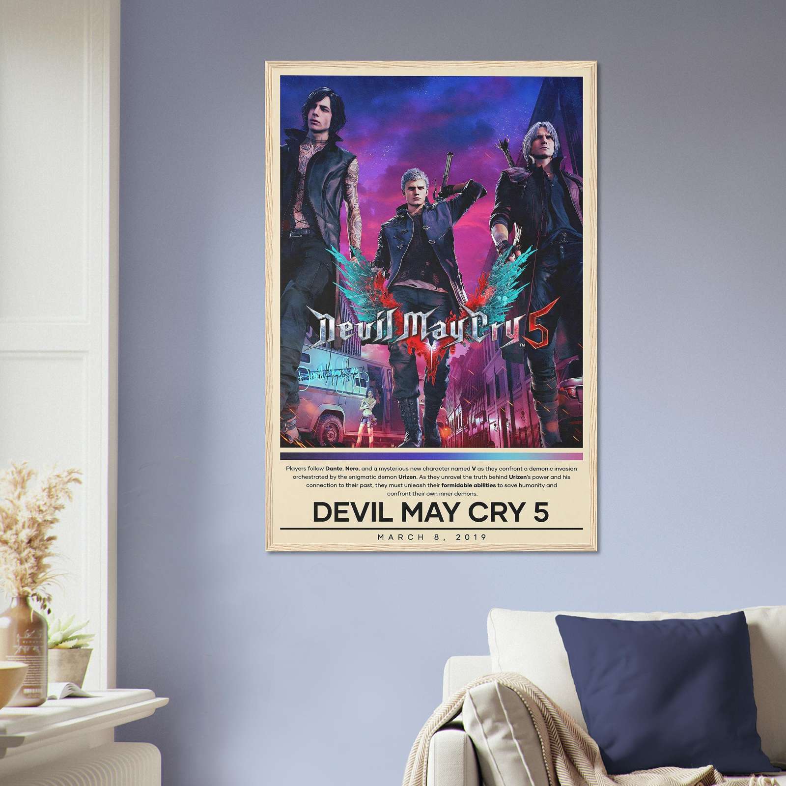 Devil May Cry 5 Poster, Video Game Poster, Gaming Room Poster, Full ...