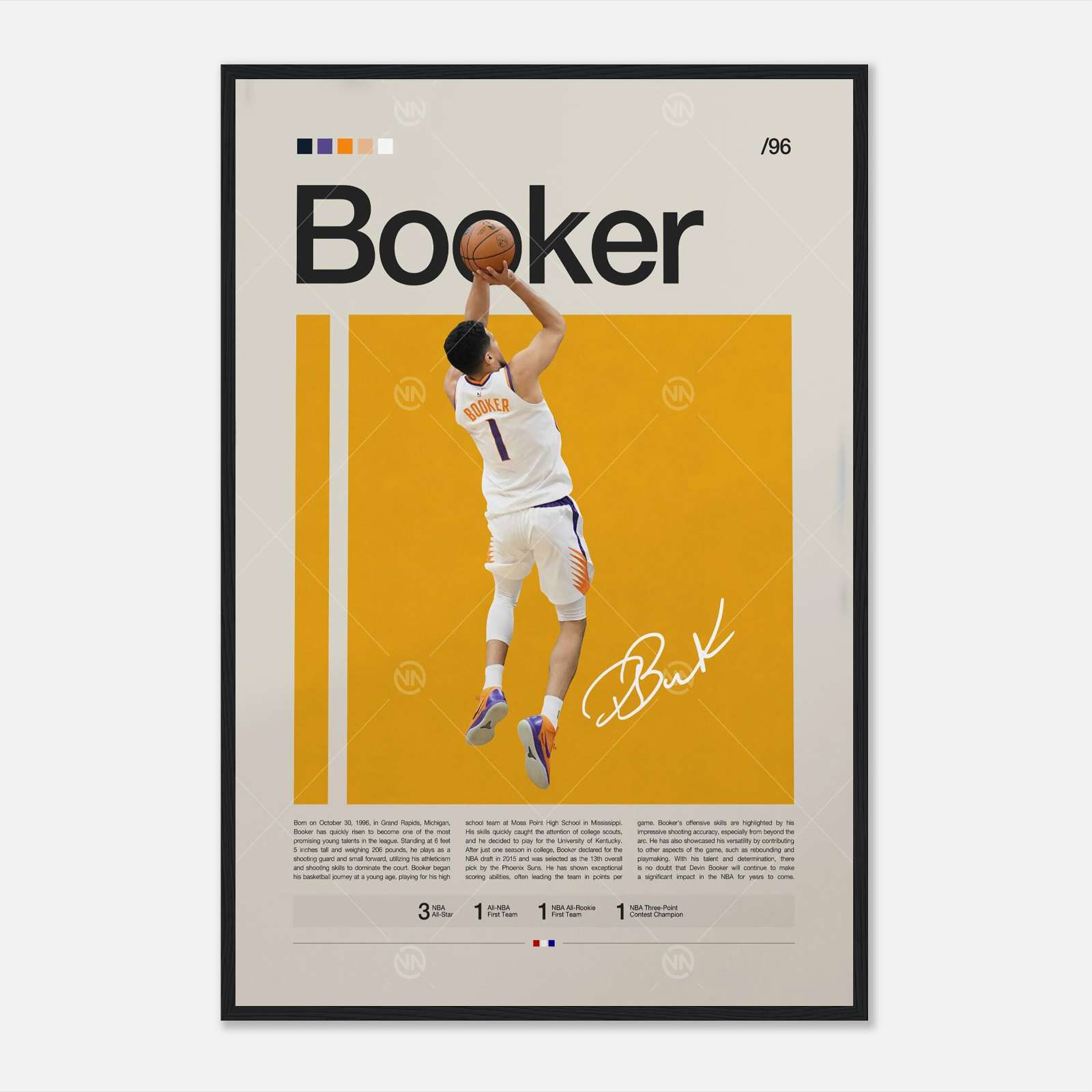 Devin Booker Poster, Basketball Gift, Sports Bedroom Posters, Full-Size ...