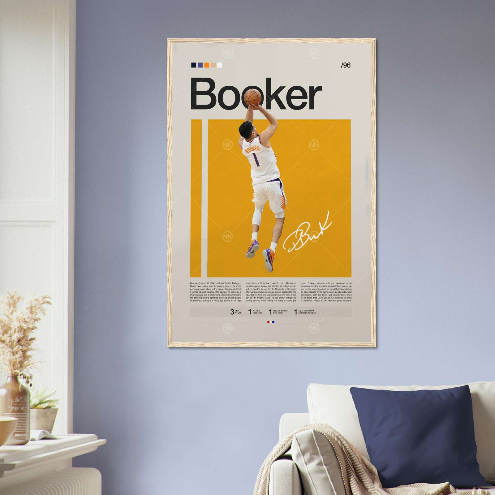 Devin Booker Poster, Basketball Gift, Sports Bedroom Posters, Full-Size ...
