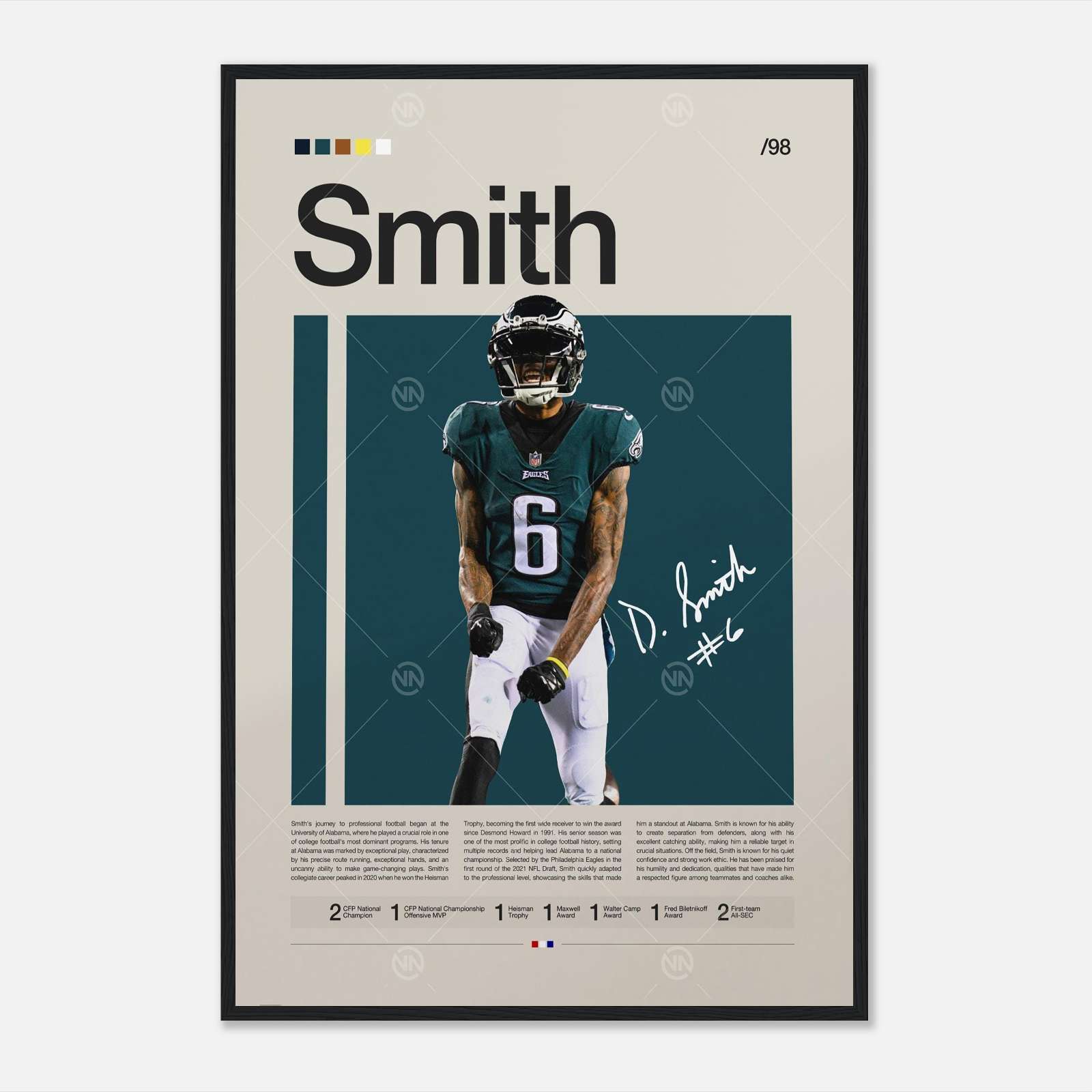 Devonta Smith Poster, Football Poster, Sports Poster, Full-Size Poster ...