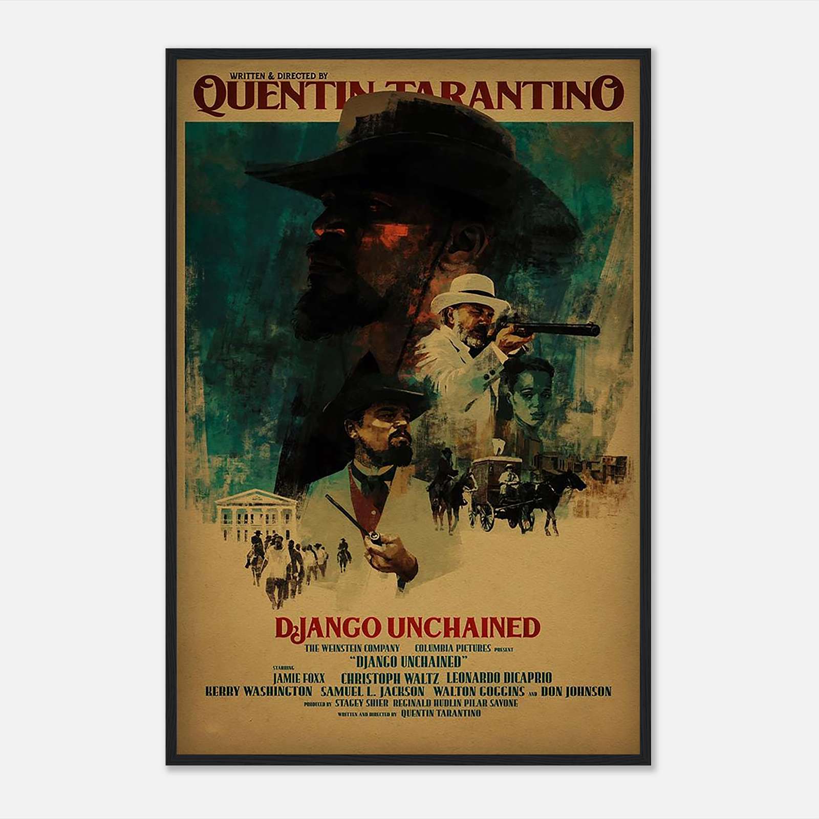 Django Unchained Movie Poster, Vintage Movie Poster, Film Poster, Full ...