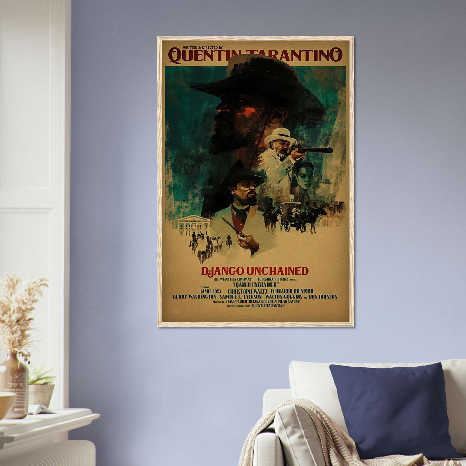 Django Unchained Movie Poster, Vintage Movie Poster, Film Poster, Full ...