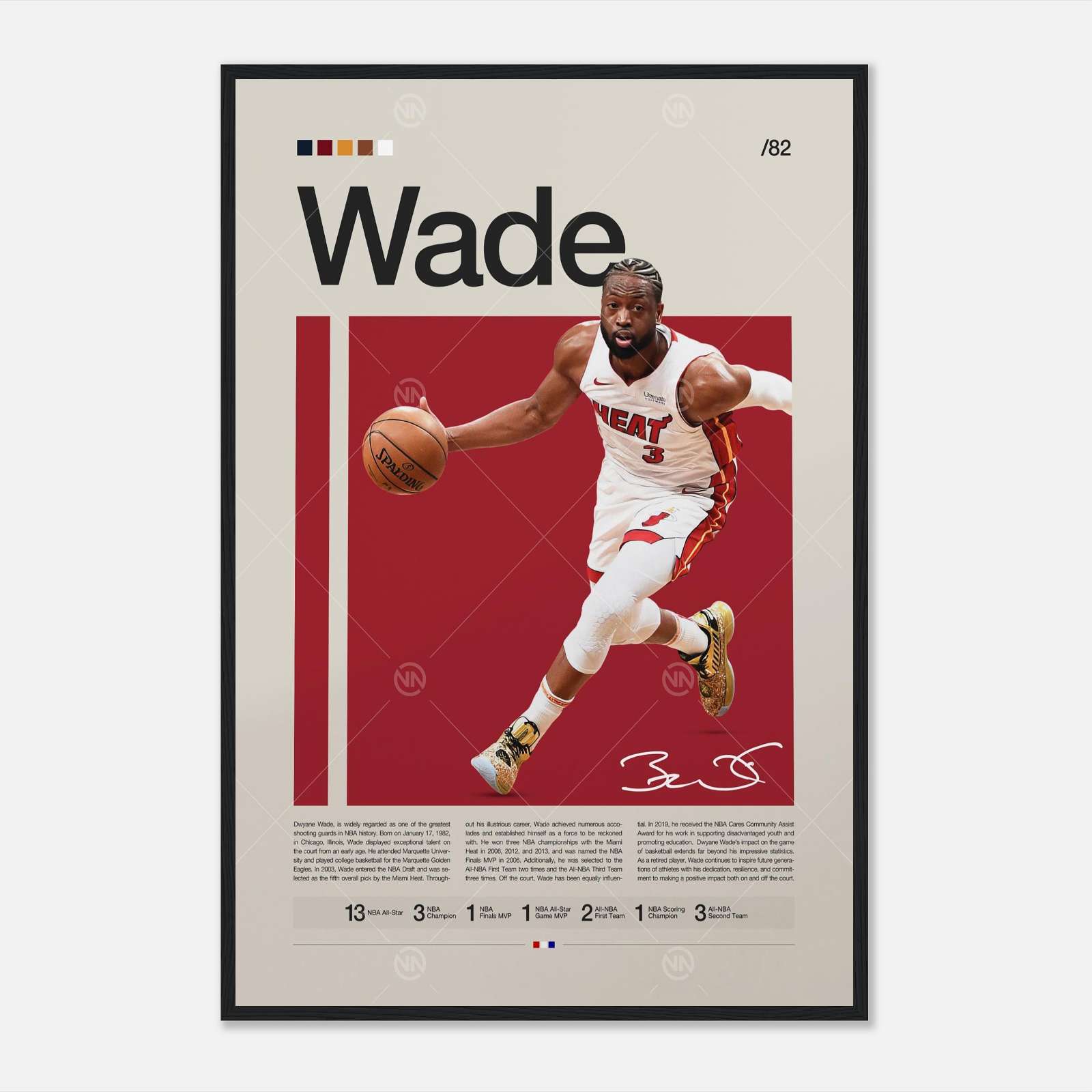 Dwayne Wade Poster, Basketball Gift, Sports Poster, Full-Size Poster ...